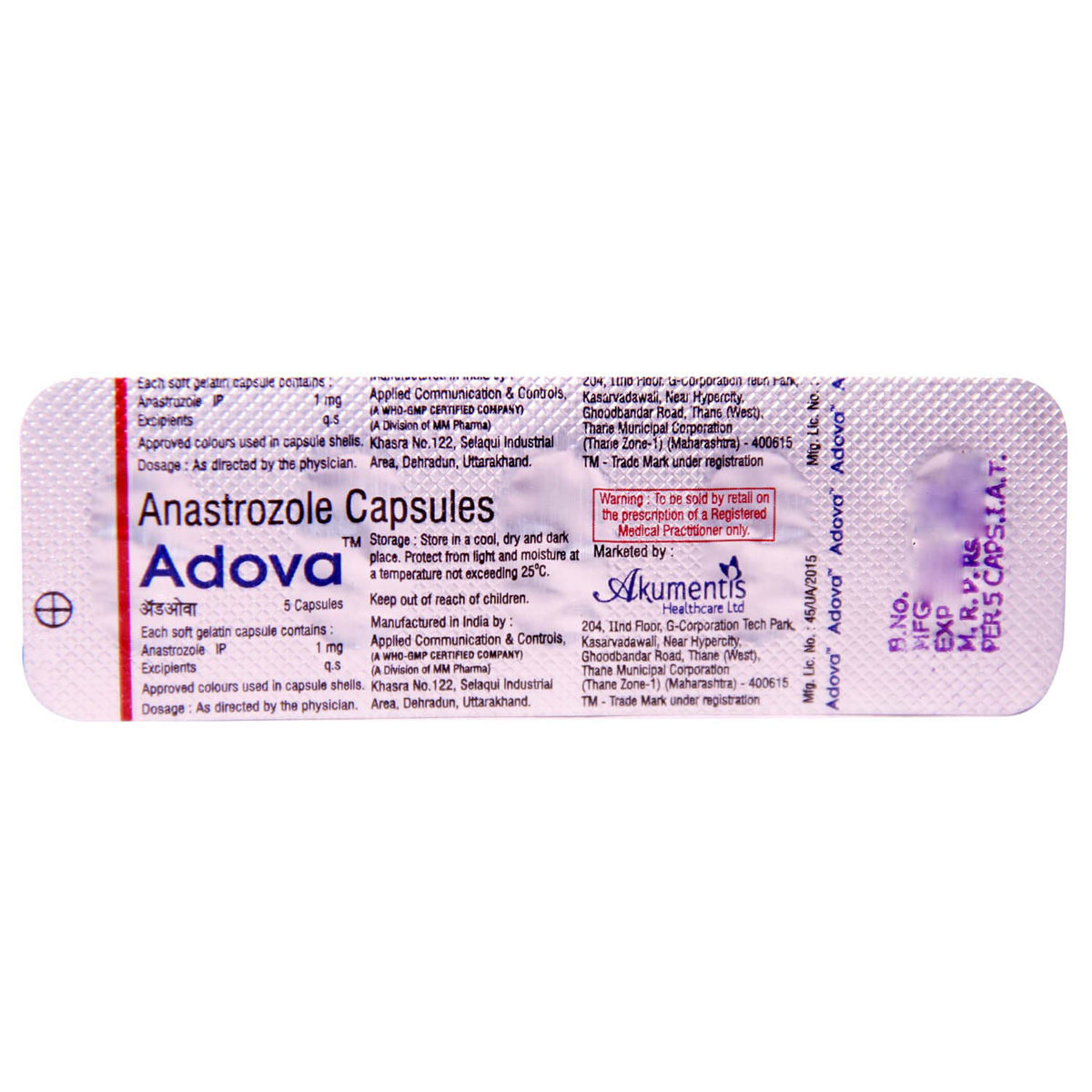 Adova Capsule 5's Price, Uses, Side Effects, Composition - Apollo Pharmacy