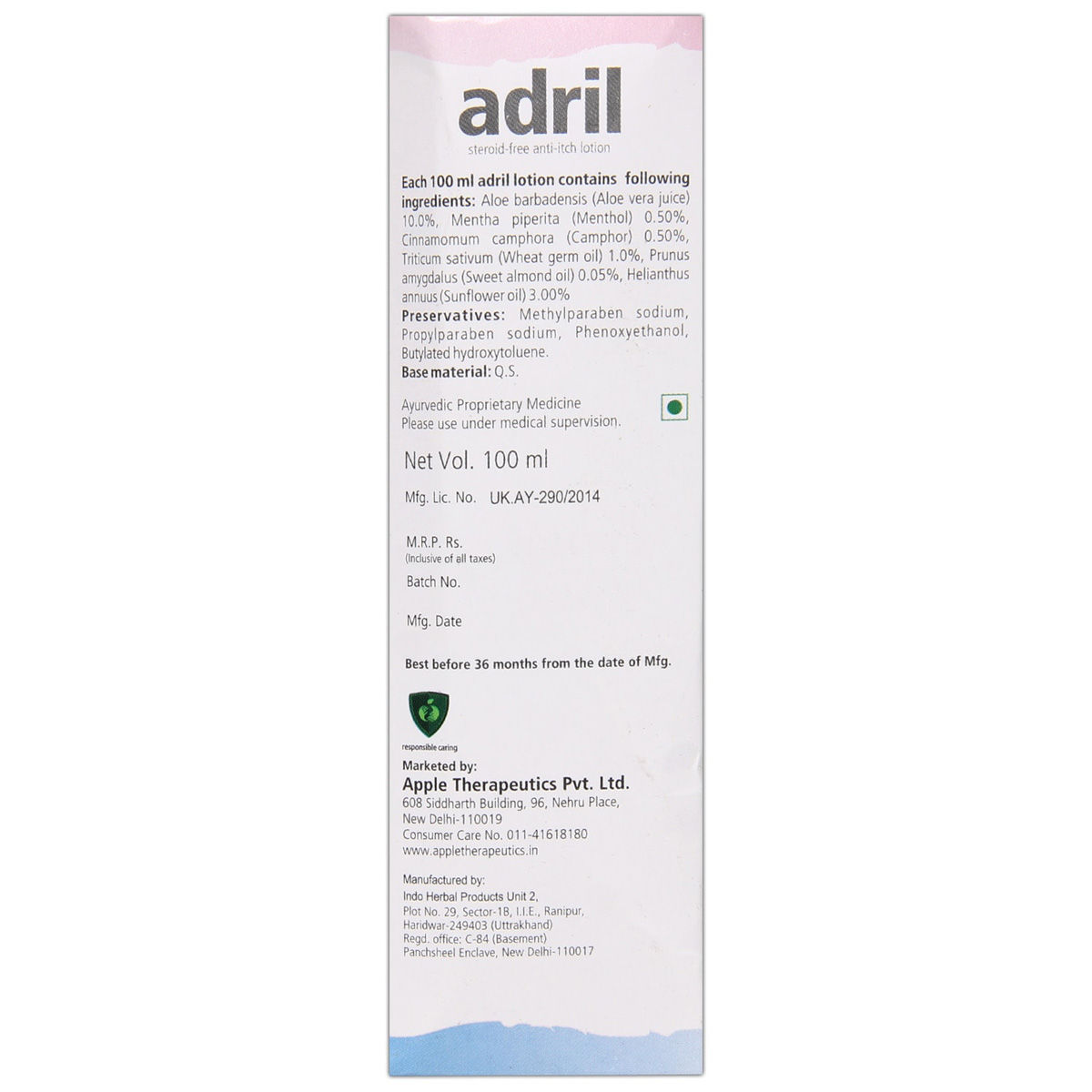 Adril Lotion 100 ml Price, Uses, Side Effects, Composition - Apollo ...