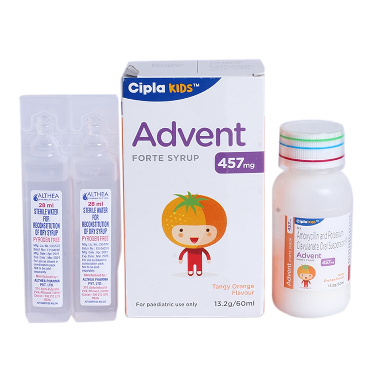 Advent Forte 457 mg Tangy Orange Flavour Syrup 60 ml Price, Uses, Side ...