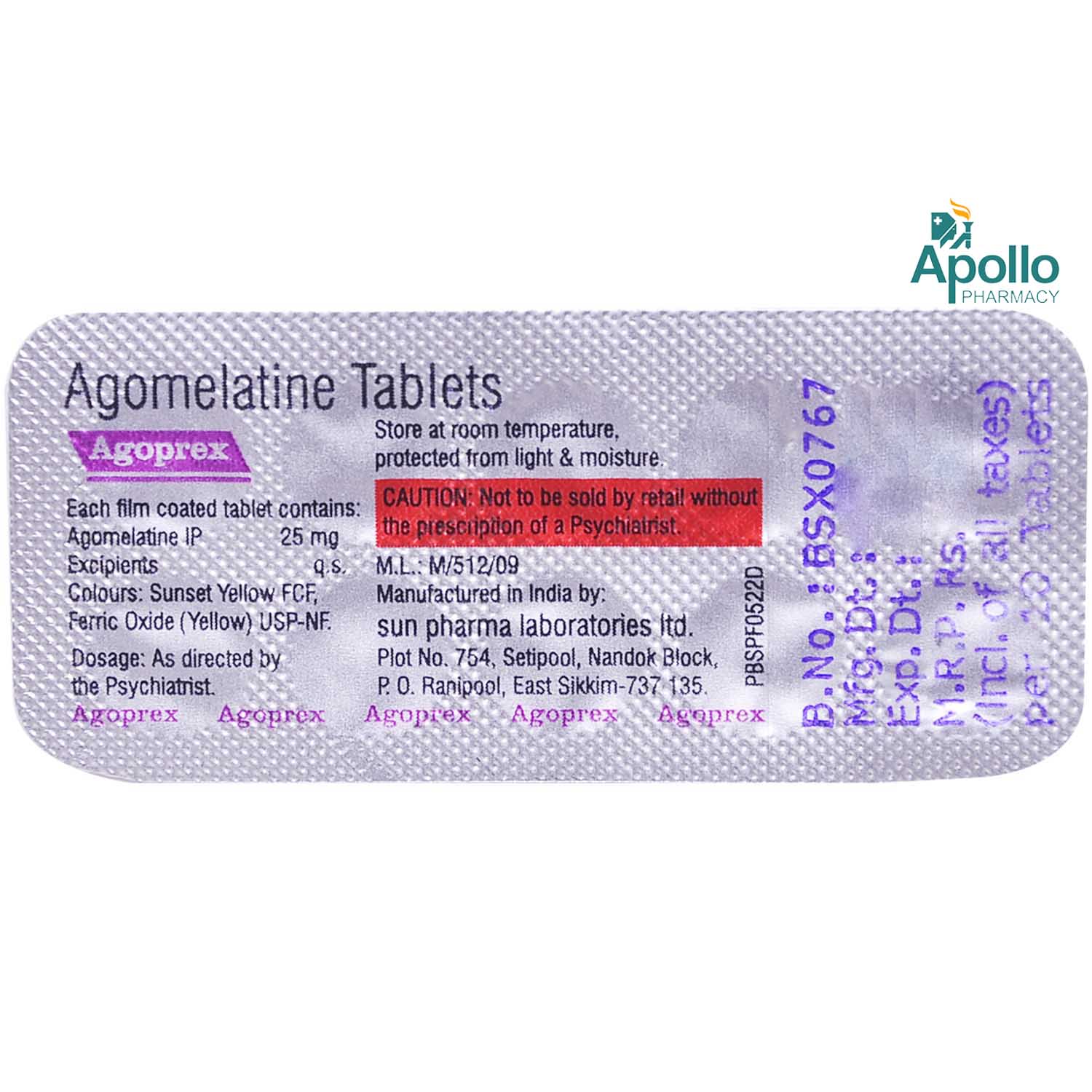 Agoprex Tablet 10's Price, Uses, Side Effects, Composition - Apollo ...