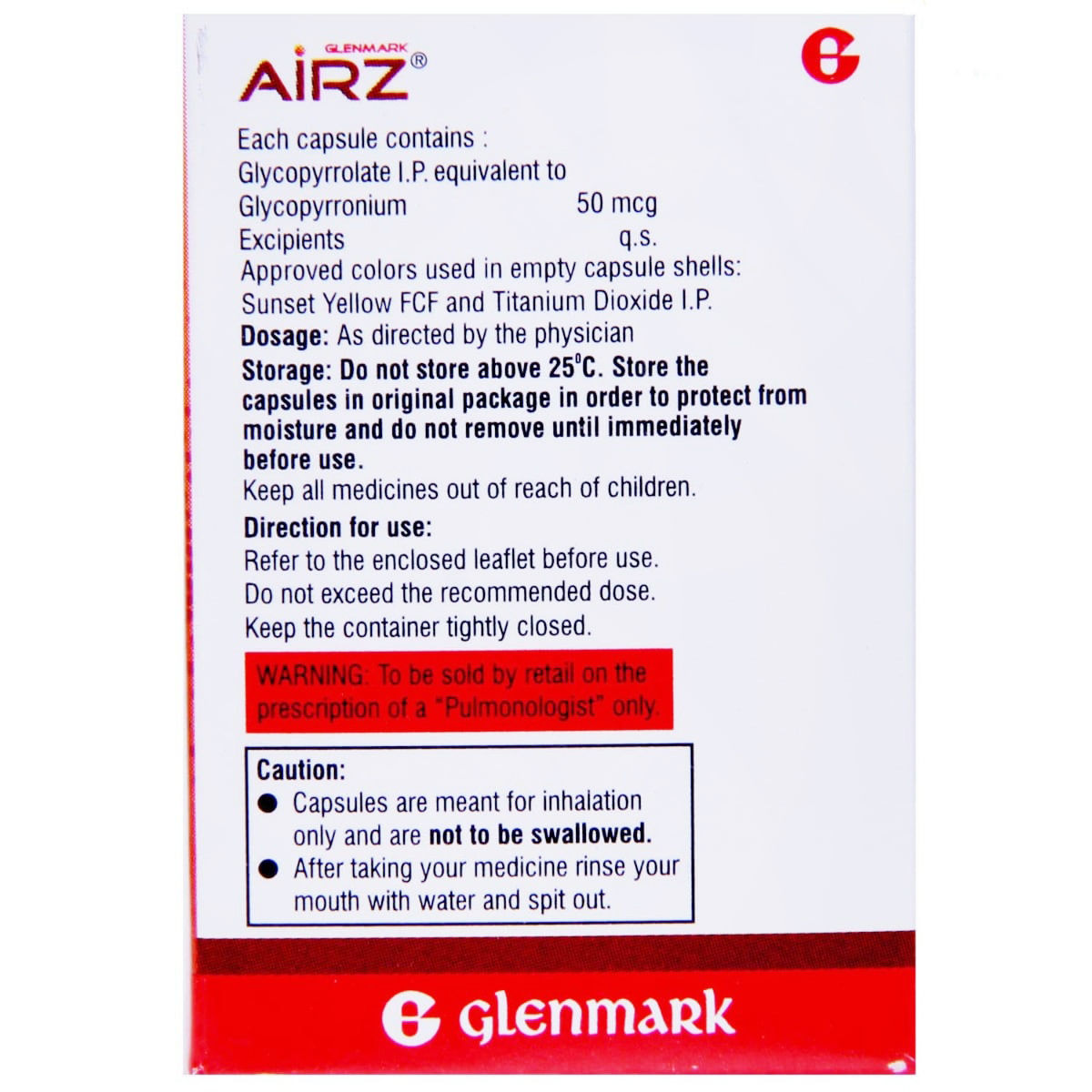 Airz Capsule 30's Price, Uses, Side Effects, Composition - Apollo Pharmacy