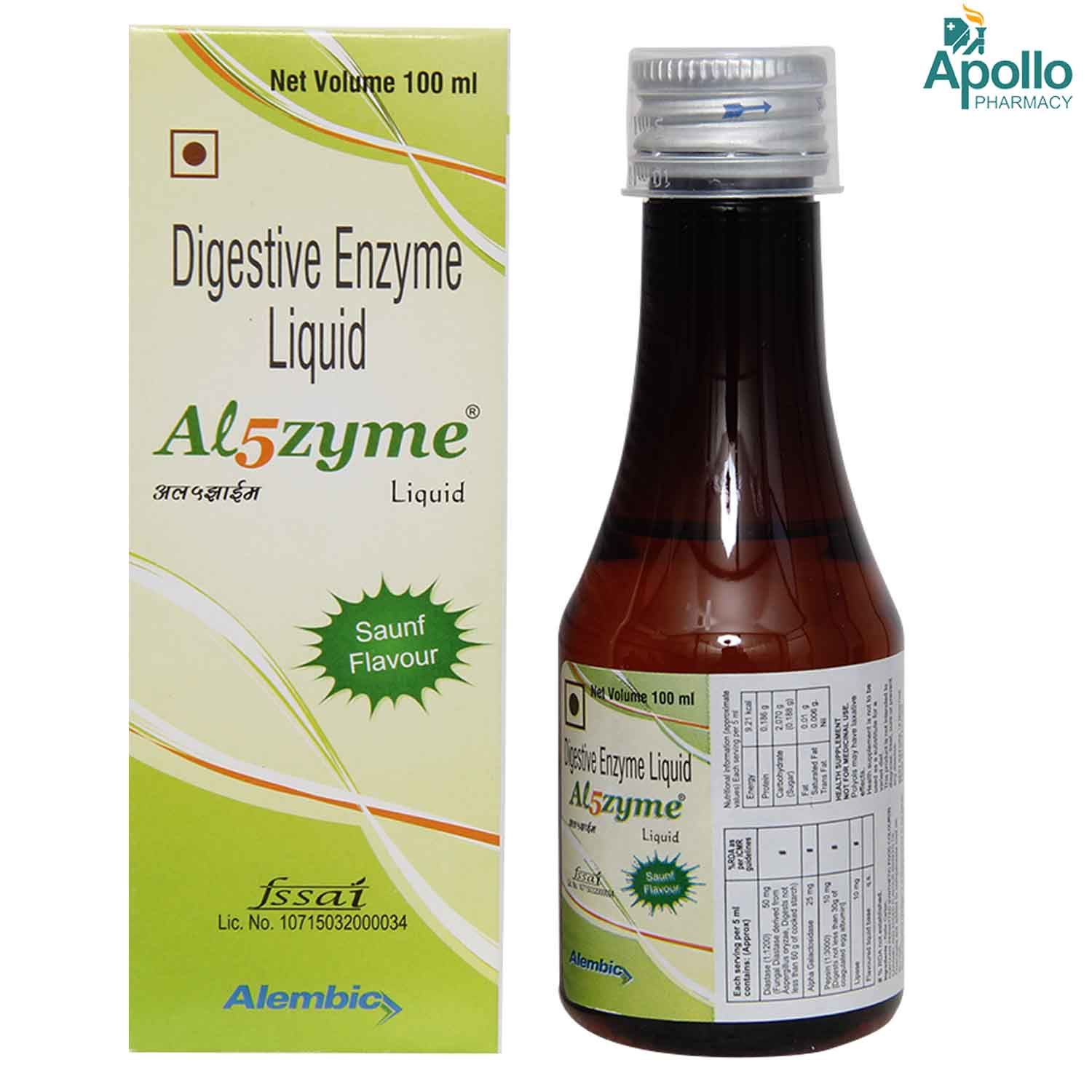 AL5ZYME LIQUID 100ML Price, Uses, Side Effects, Composition - Apollo ...
