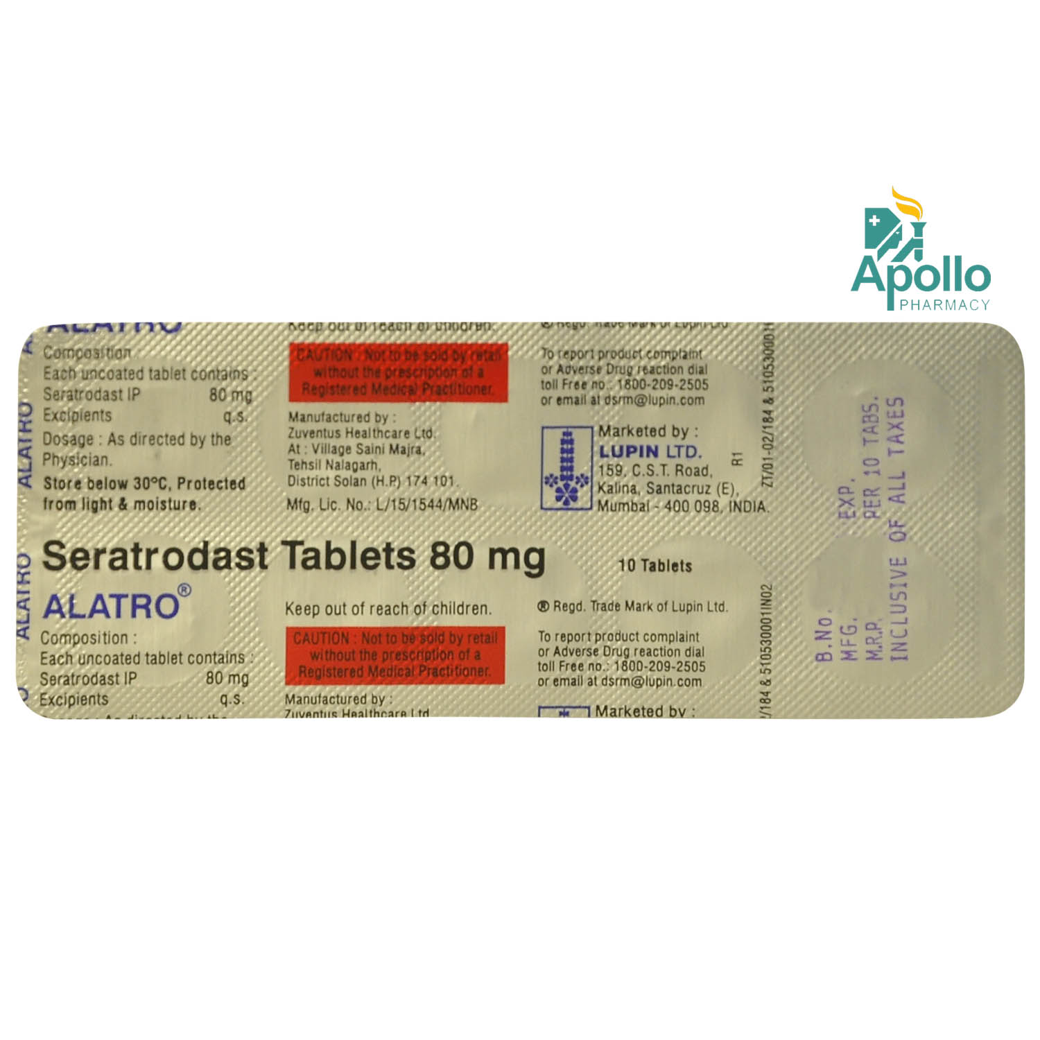 ALATRO TABLET 10'S Price, Uses, Side Effects, Composition - Apollo Pharmacy