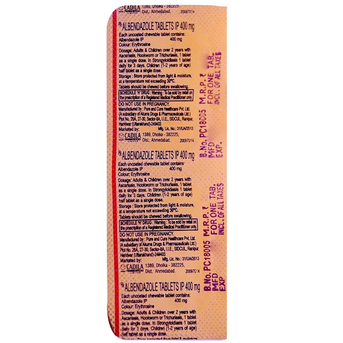 Albendazole 400 mg Tablet 1's Price, Uses, Side Effects, Composition ...