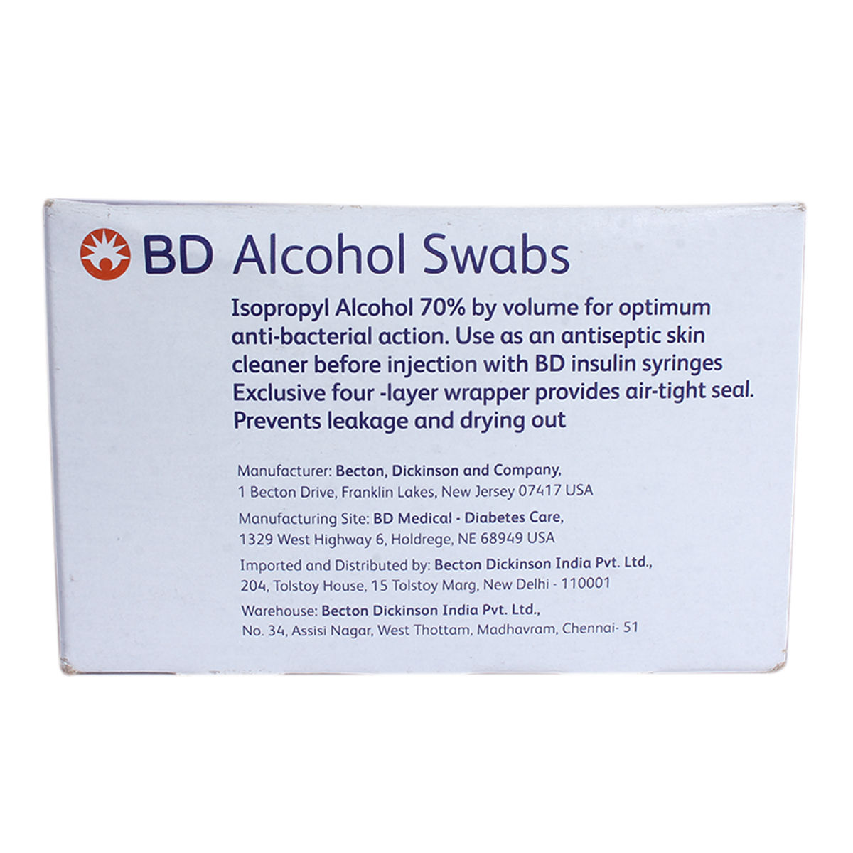 BD Alcohol Swabs 100's Price, Uses, Side Effects, Composition - Apollo ...