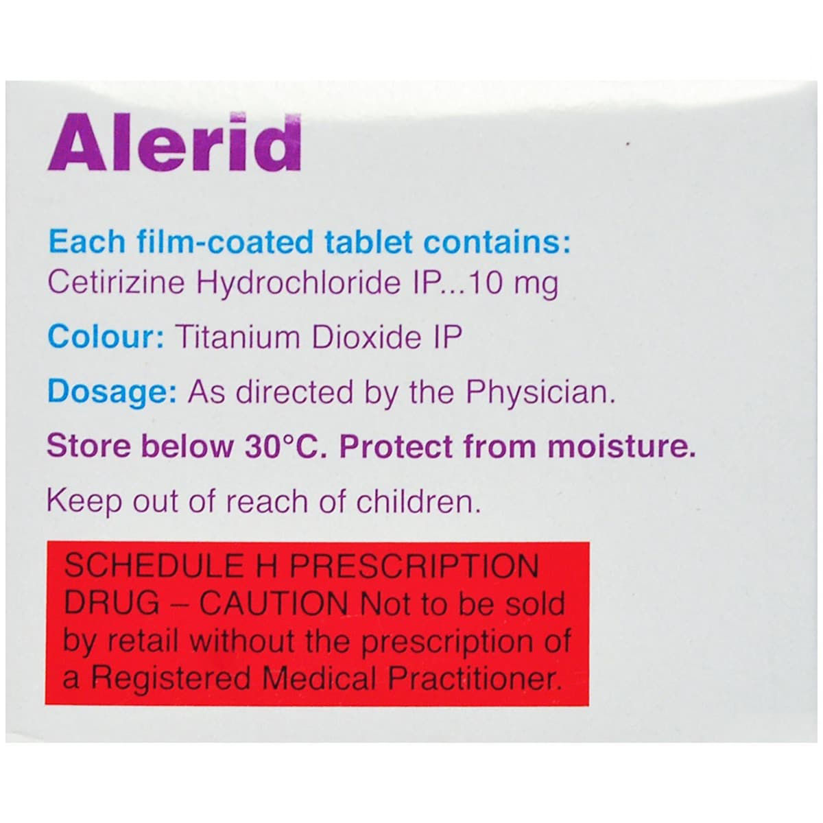 Alerid Tablet 10's Price, Uses, Side Effects, Composition - Apollo Pharmacy