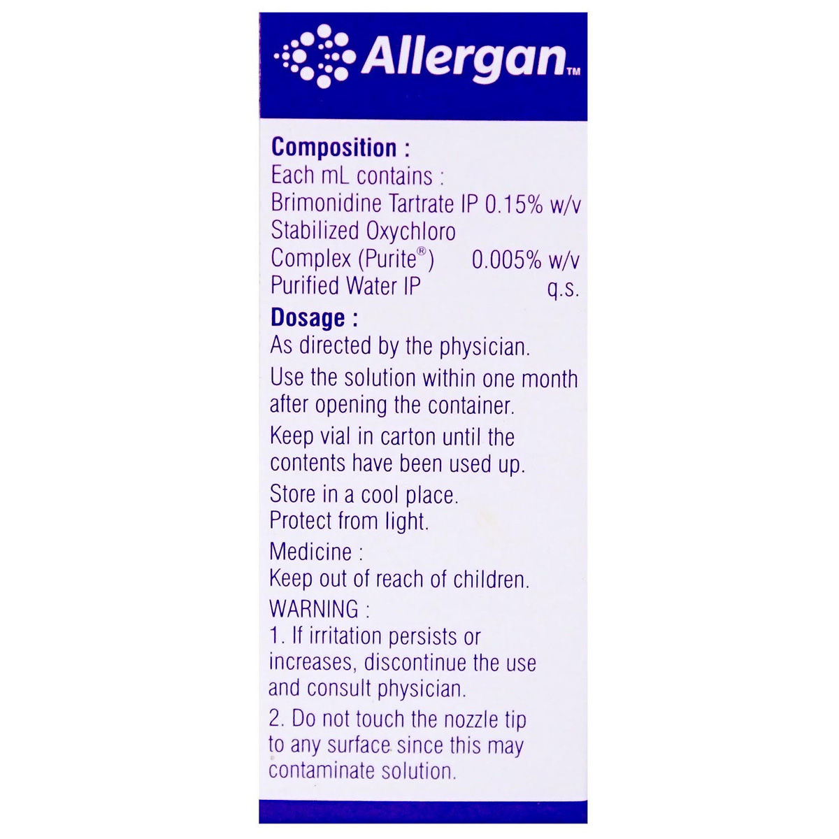 Alphagan P Drops 5 ml Price, Uses, Side Effects, Composition - Apollo ...
