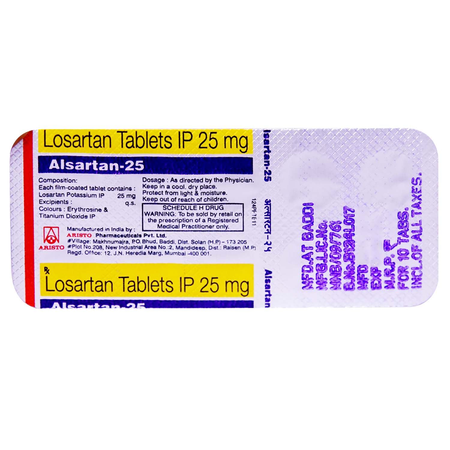 ALSARTAN 25MG TABLET Price, Uses, Side Effects, Composition - Apollo ...