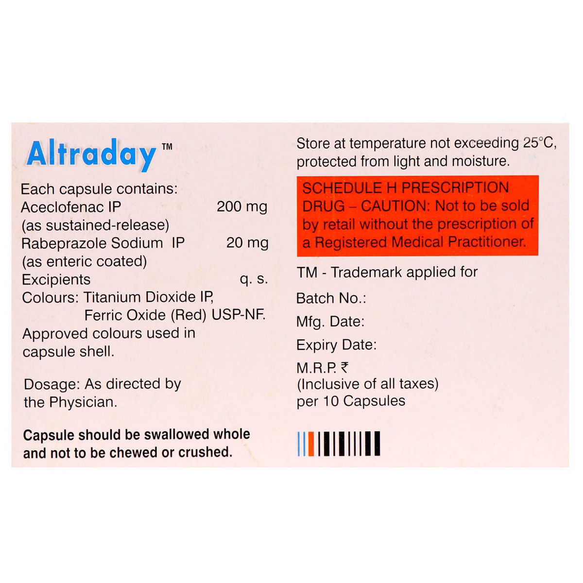 Altraday Capsule 10's Price, Uses, Side Effects, Composition - Apollo ...