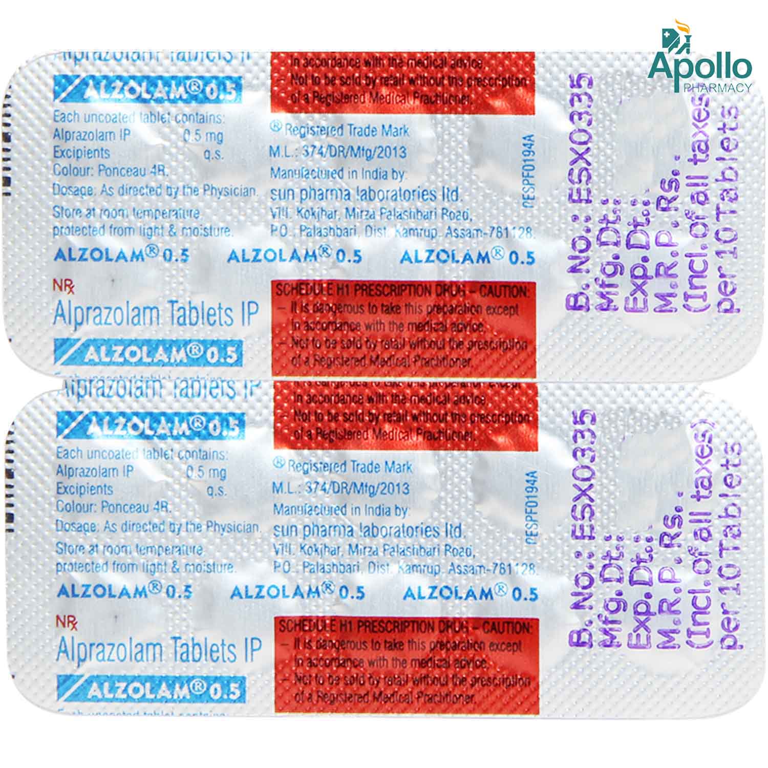 ALZOLAM 0.5MG TABLET Price, Uses, Side Effects, Composition - Apollo ...