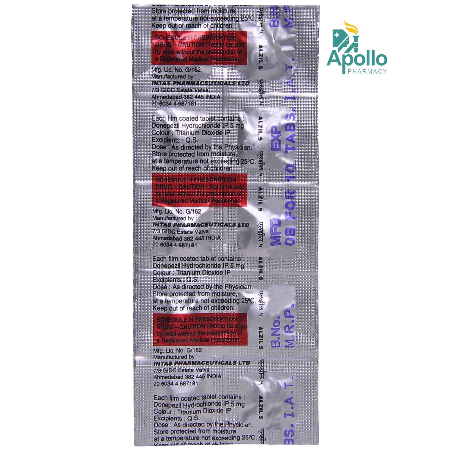 Alzil 5 Tablet 10's Price, Uses, Side Effects, Composition - Apollo ...