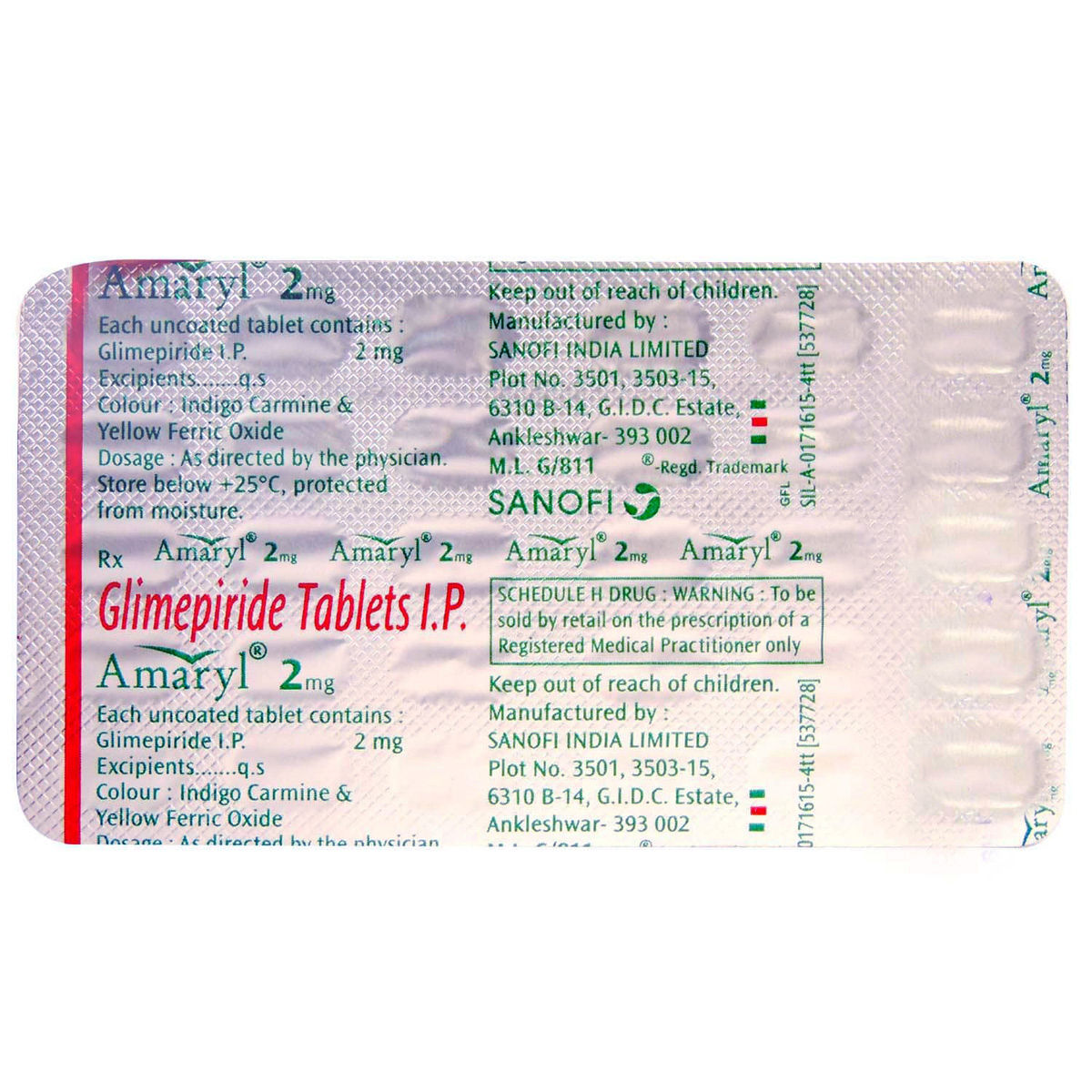 Amaryl 2 mg Tablet 30's Price, Uses, Side Effects, Composition - Apollo ...
