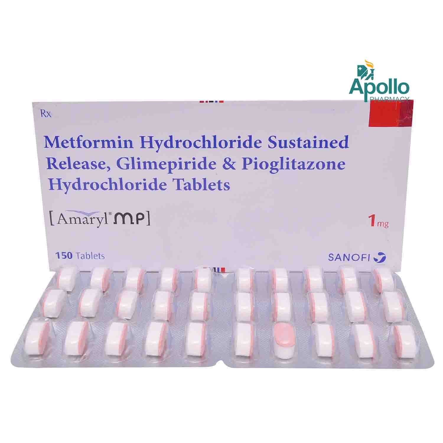 Amaryl MP 1 mg Tablet 15's Price, Uses, Side Effects, Composition ...