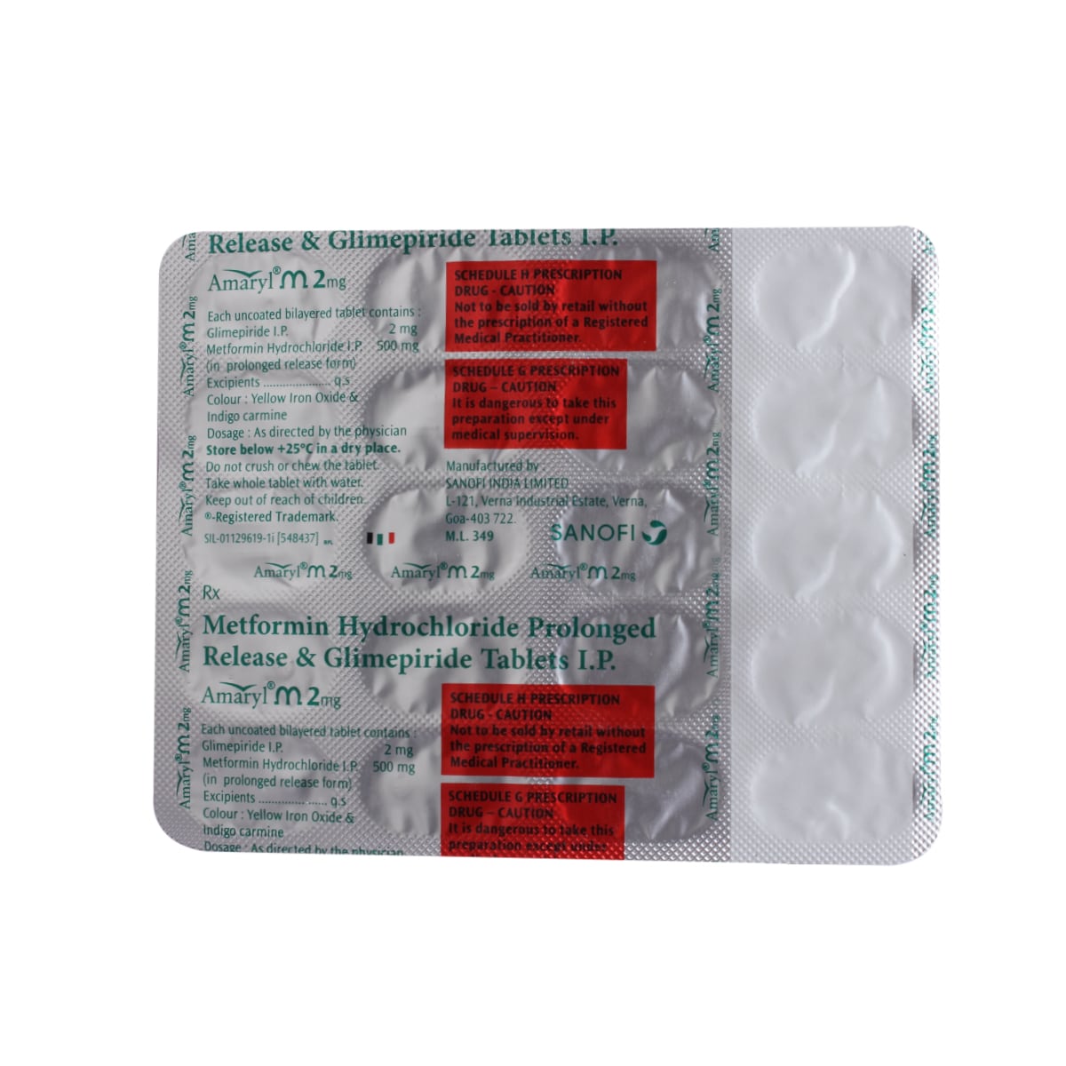 Amaryl M 2 mg Tablets 20's Price, Uses, Side Effects, Composition ...