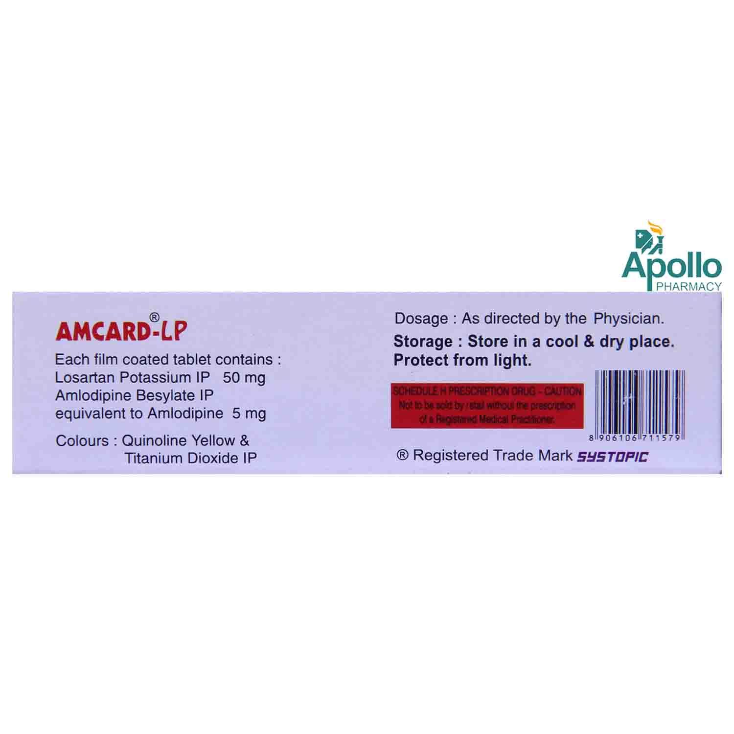 Amcard LP Tablet 10's Price, Uses, Side Effects, Composition - Apollo ...