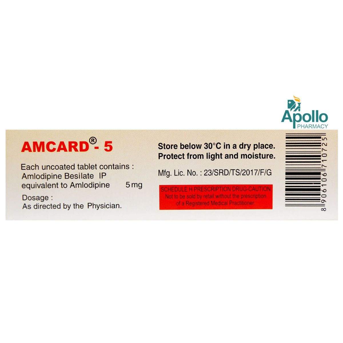 AMCARD 5MG TABLET Price, Uses, Side Effects, Composition - Apollo Pharmacy