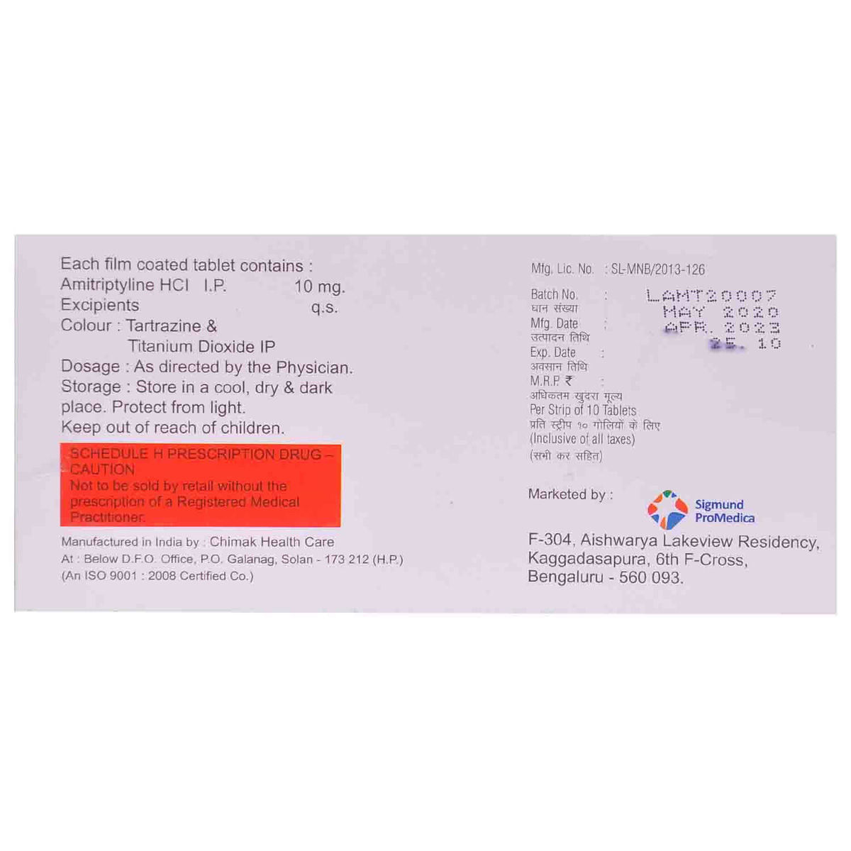 Amitril 10 Tablet 10's Price, Uses, Side Effects, Composition - Apollo ...