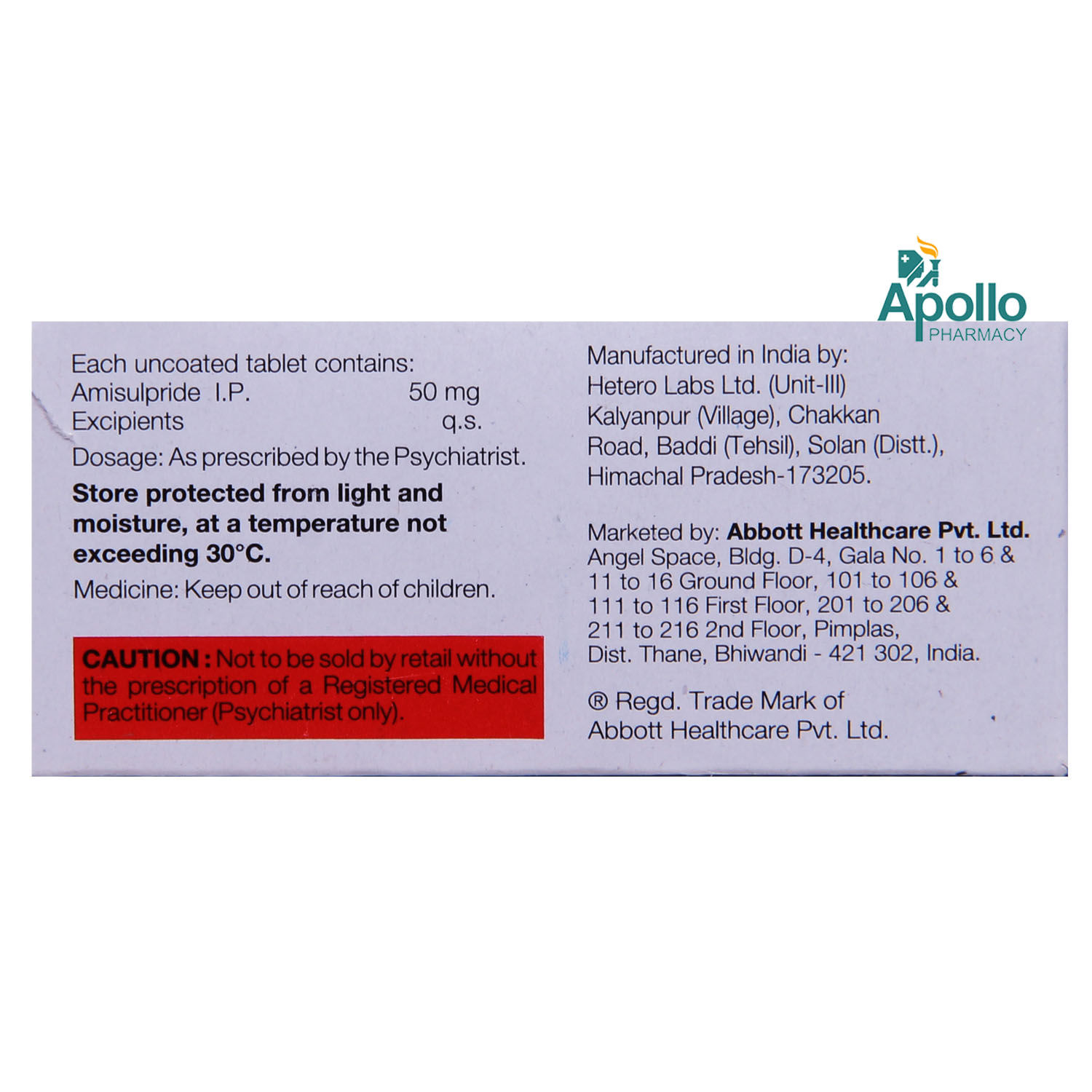 Amisant 50 Tablet 10's Price, Uses, Side Effects, Composition - Apollo ...