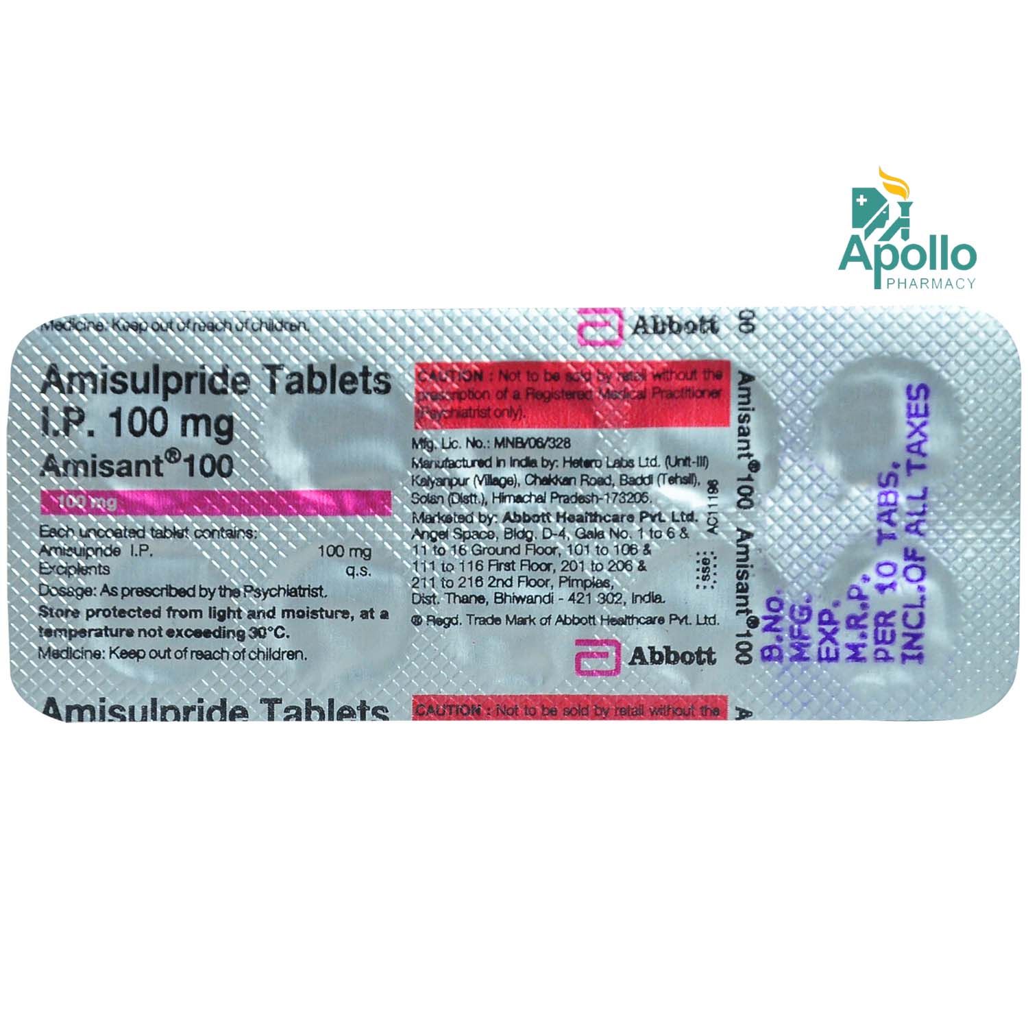 AMISANT 100MG TABLET Price, Uses, Side Effects, Composition - Apollo ...