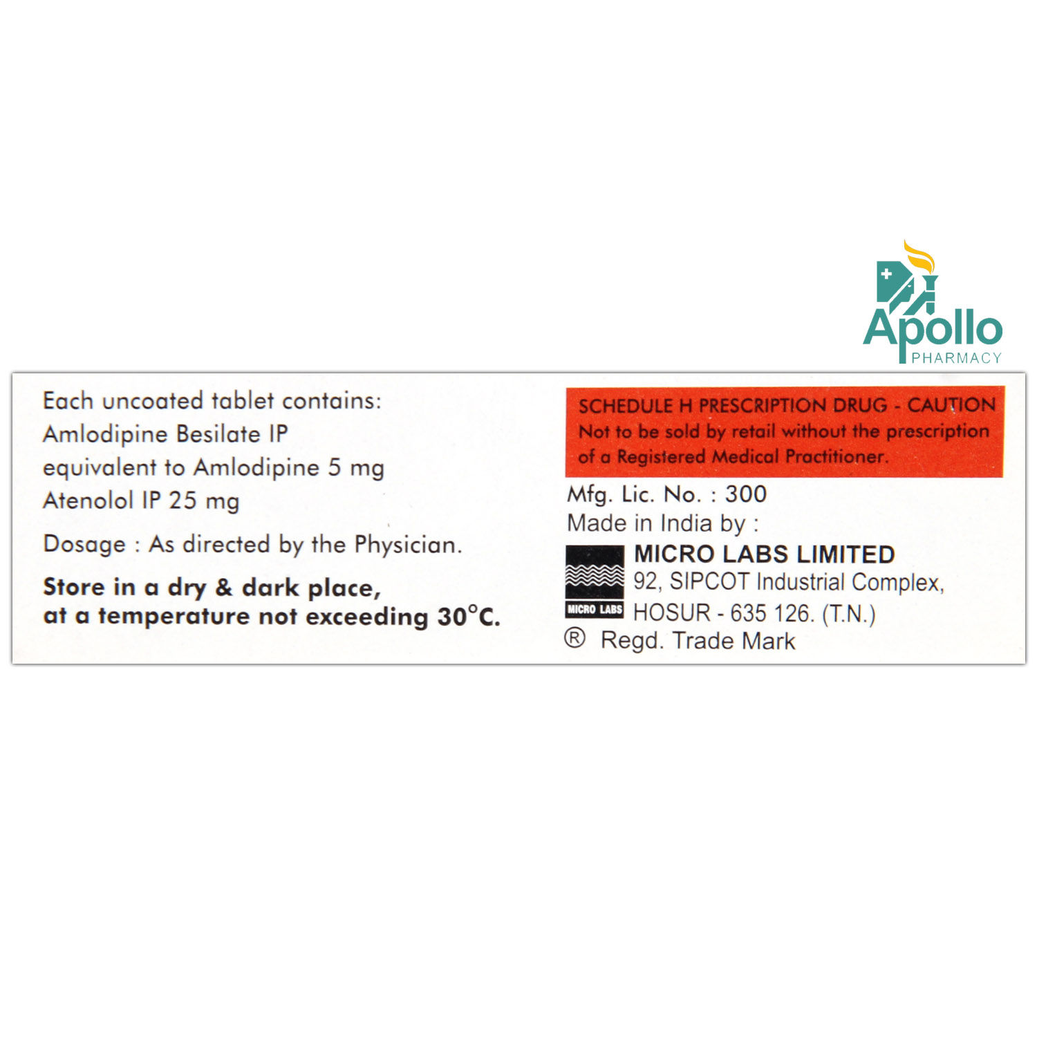 Amlong A 25 Tablet 10's Price, Uses, Side Effects, Composition - Apollo ...