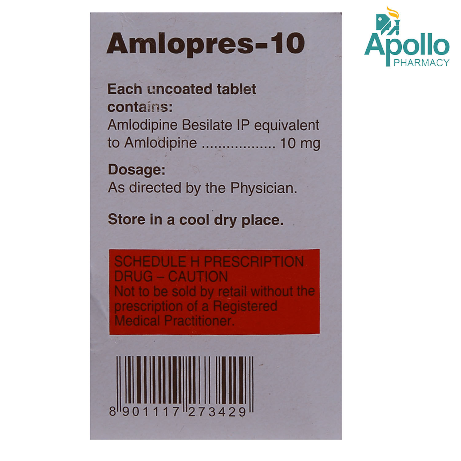 Amlopres-10 Tablet 10's Price, Uses, Side Effects, Composition - Apollo ...