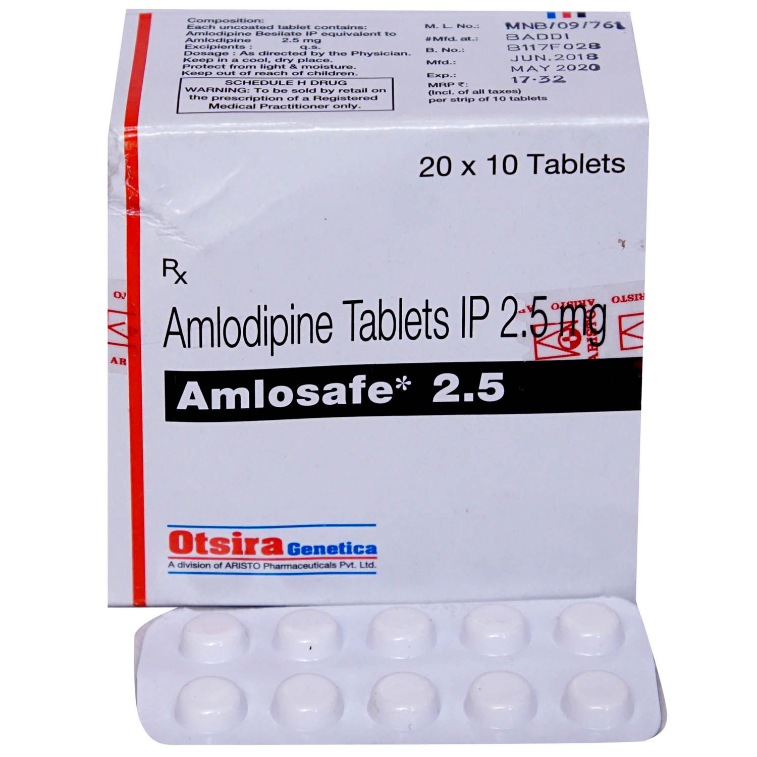 Amlosafe 2.5 Tablet 10's Price, Uses, Side Effects, Composition ...