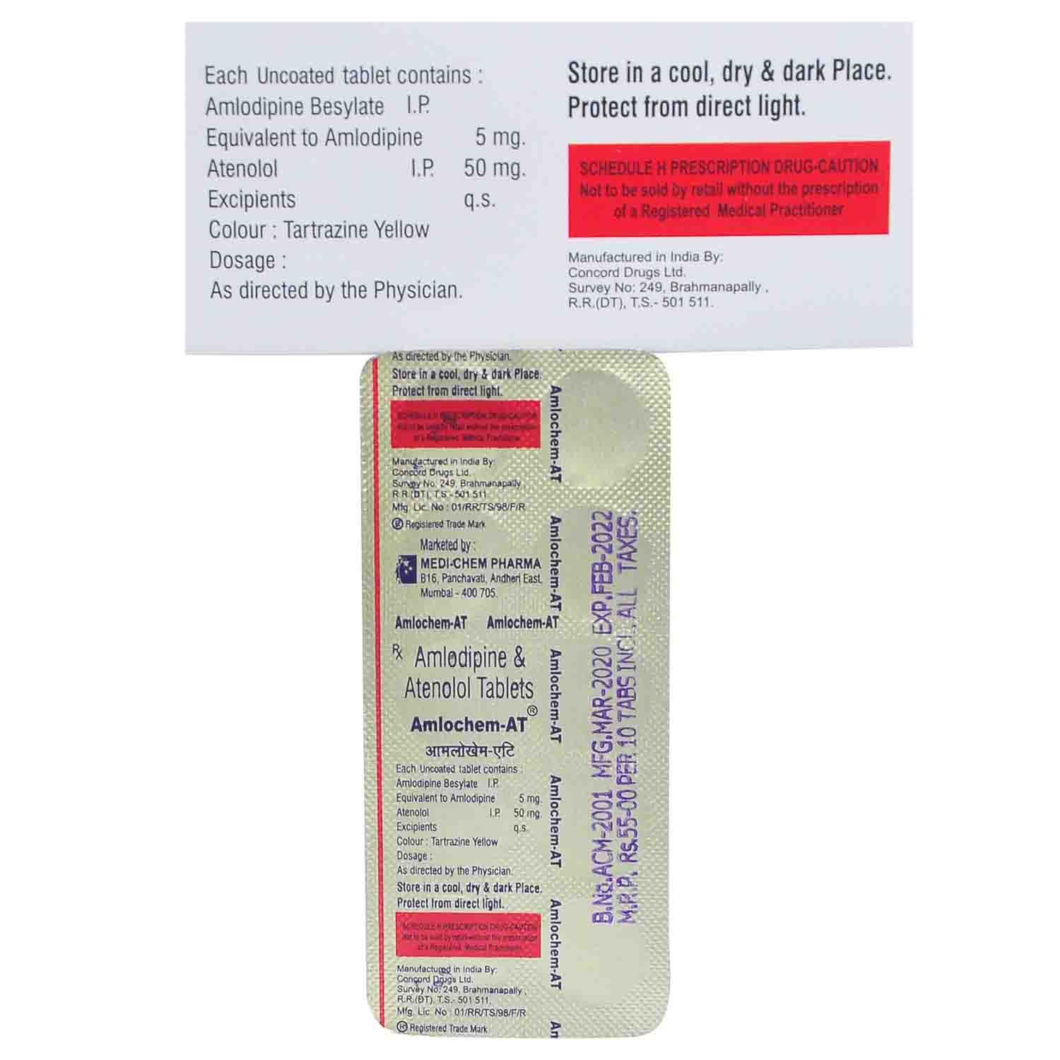 Amlochem AT Tablet 10's Price, Uses, Side Effects, Composition - Apollo ...
