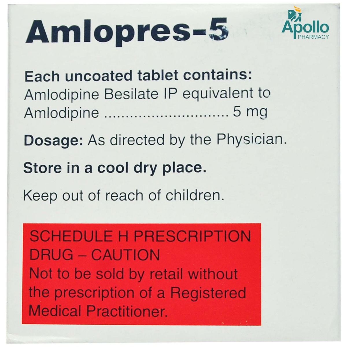 Amlopres-5 Tablet 30's Price, Uses, Side Effects, Composition - Apollo ...
