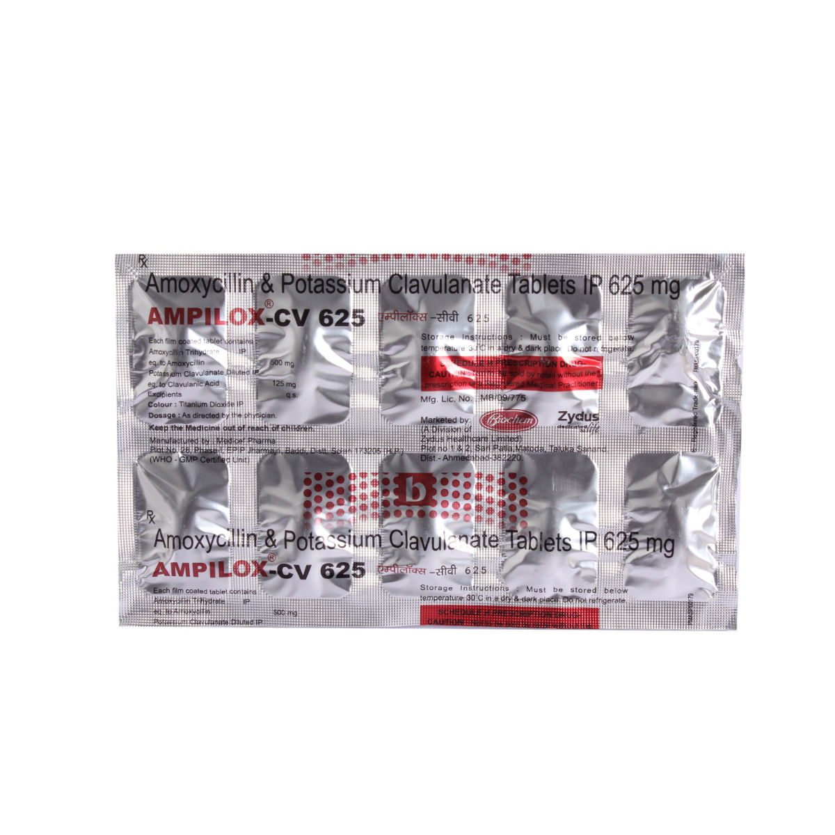 Ampilox CV 625 mg Tablet 10's Price, Uses, Side Effects, Composition ...