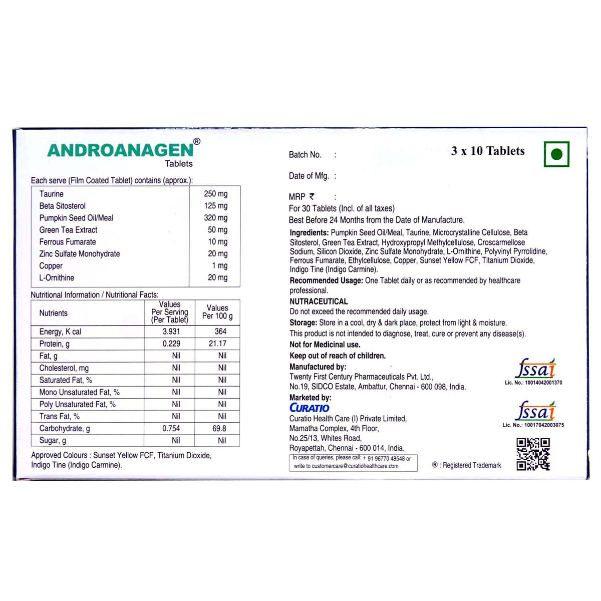 Androanagen Tablet 10's Price, Uses, Side Effects, Composition - Apollo ...