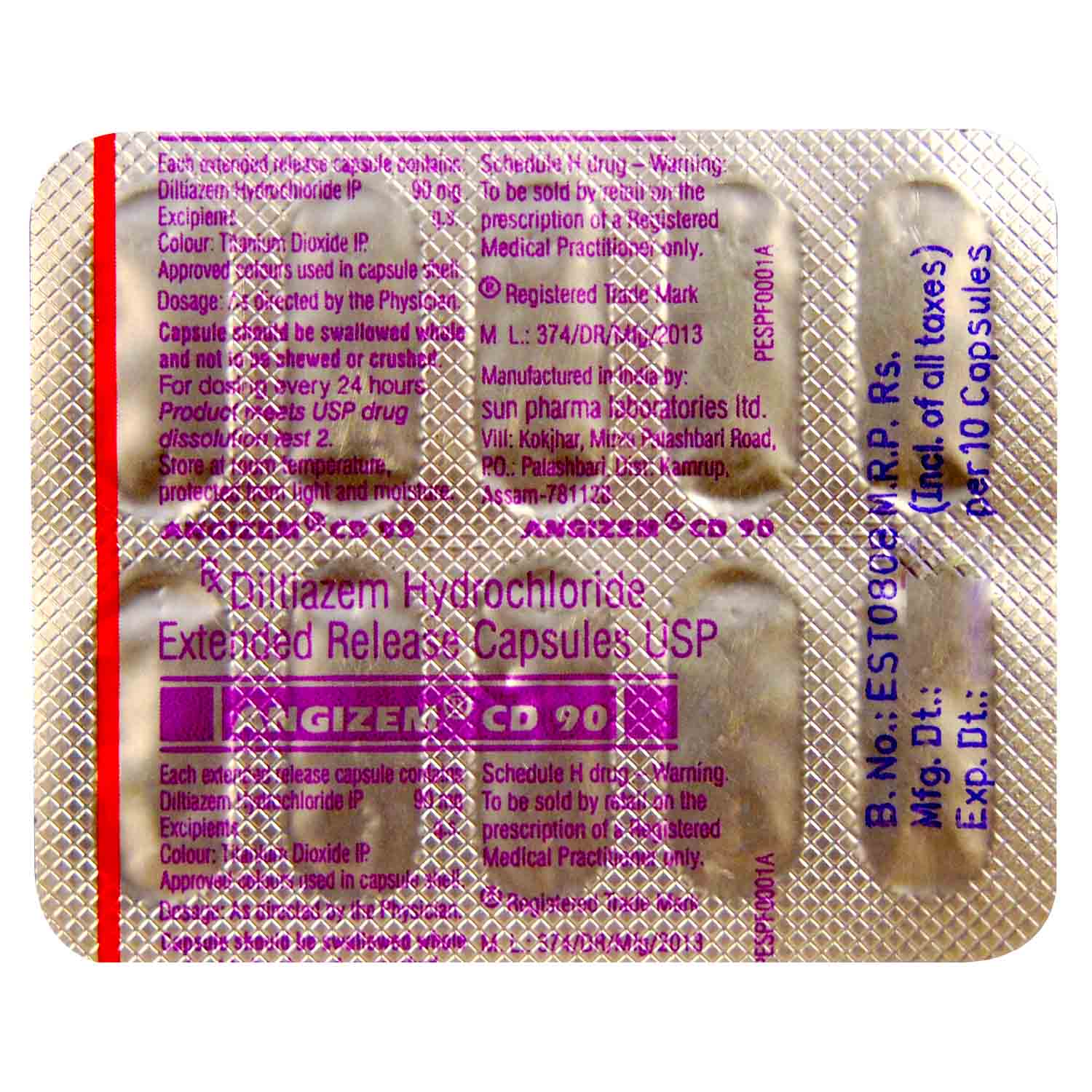 Angizem CD 90 Capsule 10's Price, Uses, Side Effects, Composition ...