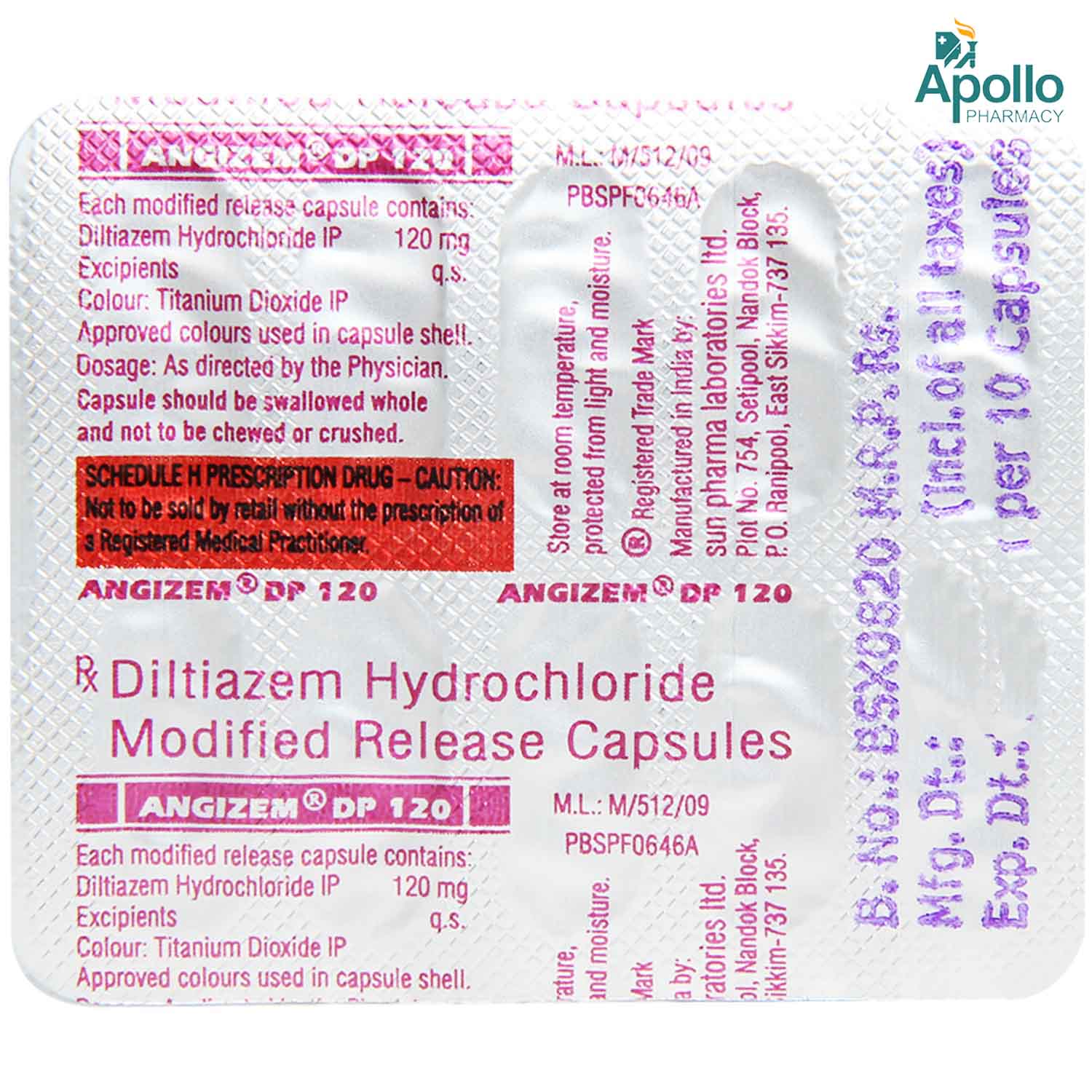 ANGIZEM DP 120MG CAPSULE Price, Uses, Side Effects, Composition ...