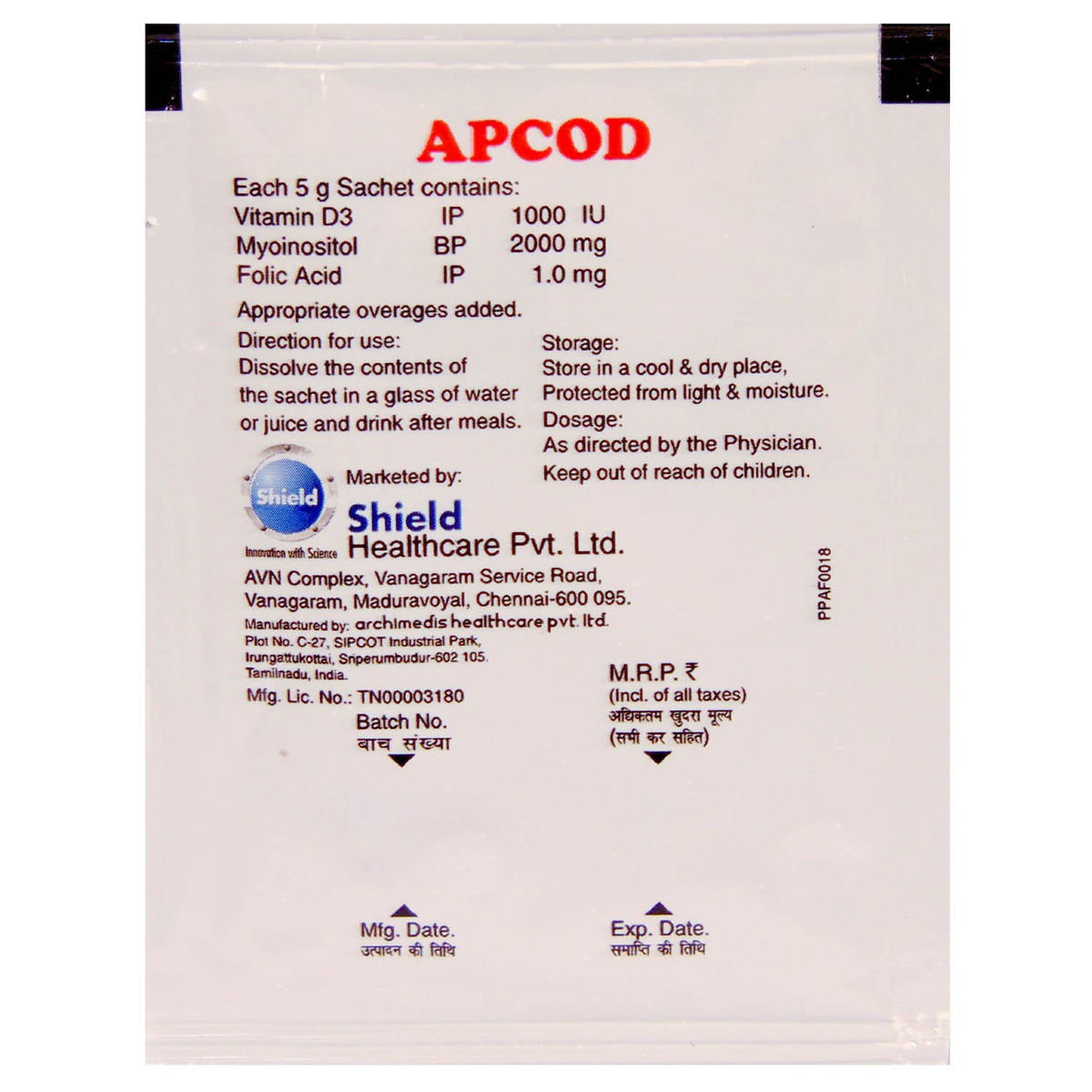 Apcod Sachet 5 gm Price, Uses, Side Effects, Composition - Apollo Pharmacy