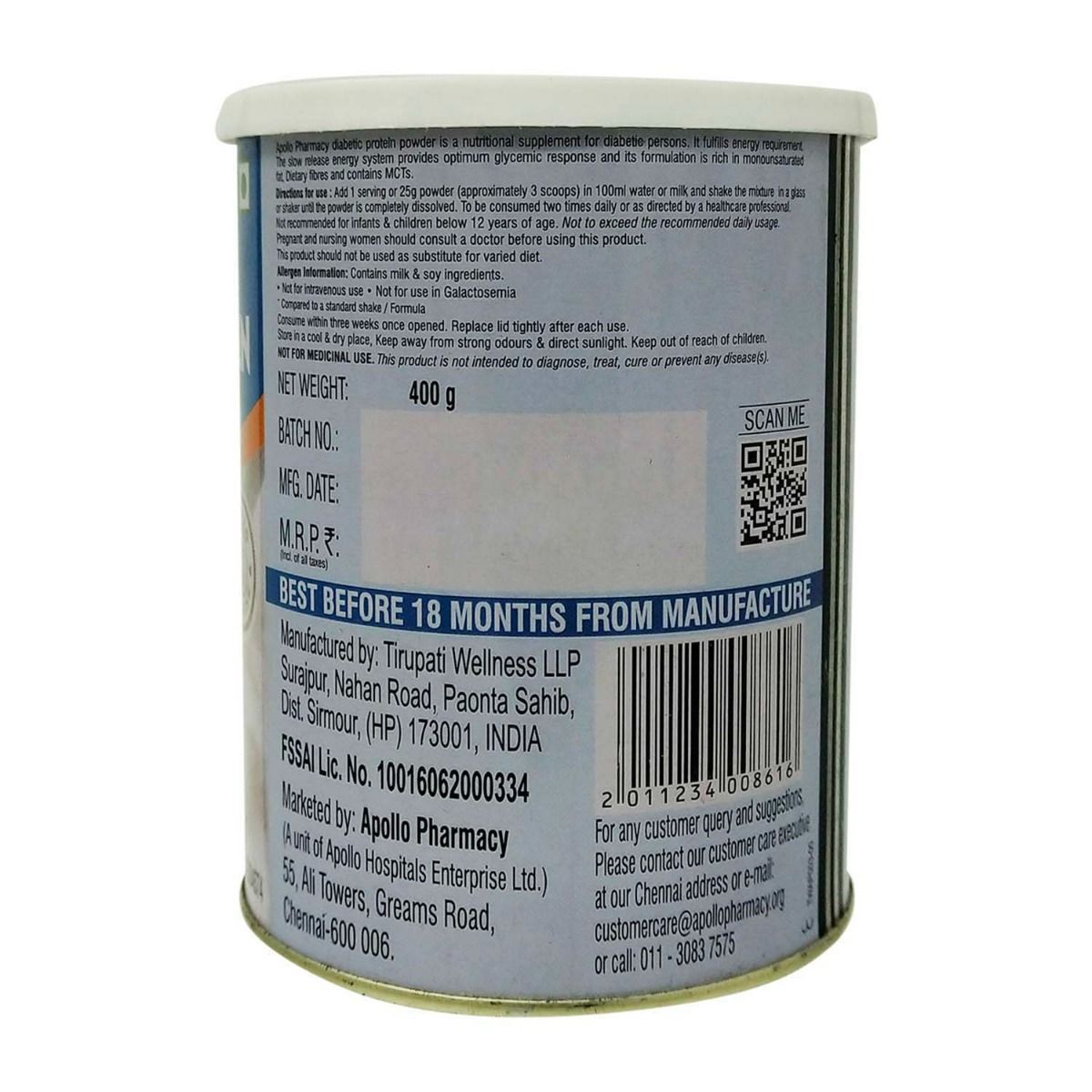 Apollo Pharmacy Diabetic Protein Powder, 400 gm Price, Uses, Side ...