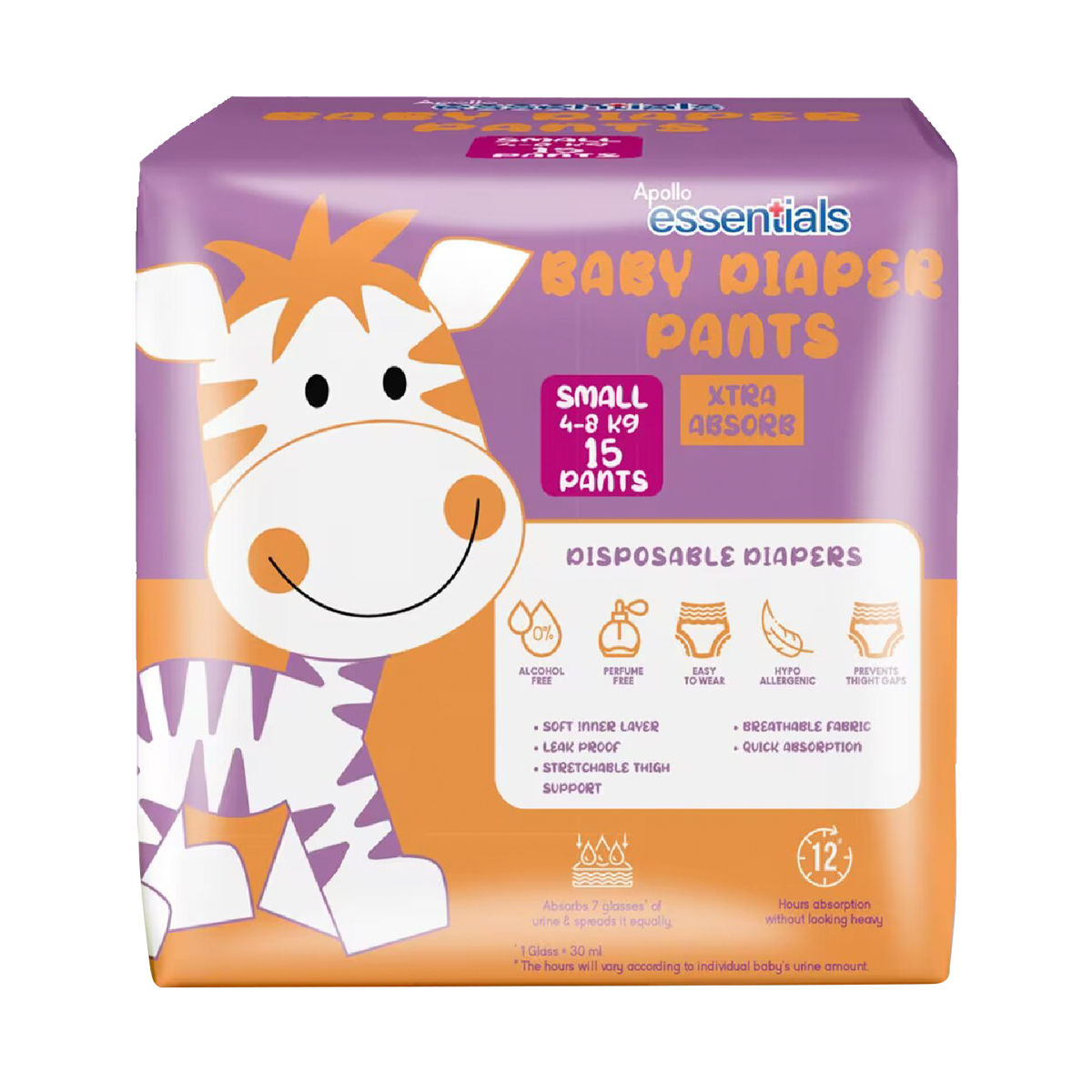 Apollo Essentials Extra Absorb Baby Diaper Pants Small, 15 Count Price ...