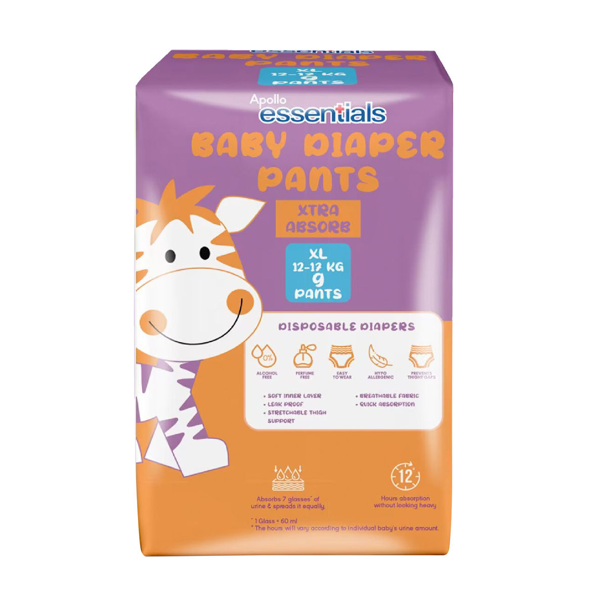 Apollo Essentials Extra Absorb Baby Diaper Pants XL, 9 Count Price ...