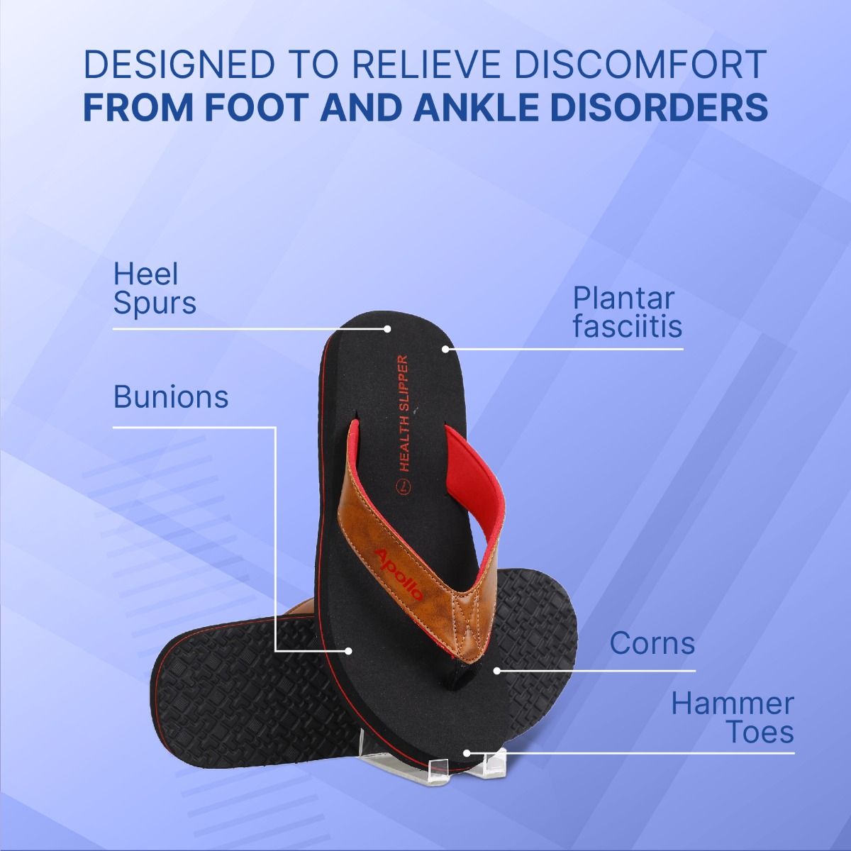 Apollo Pharmacy Health Slipper for Diabetes & Heel Pain Men Size-7, 1 ...