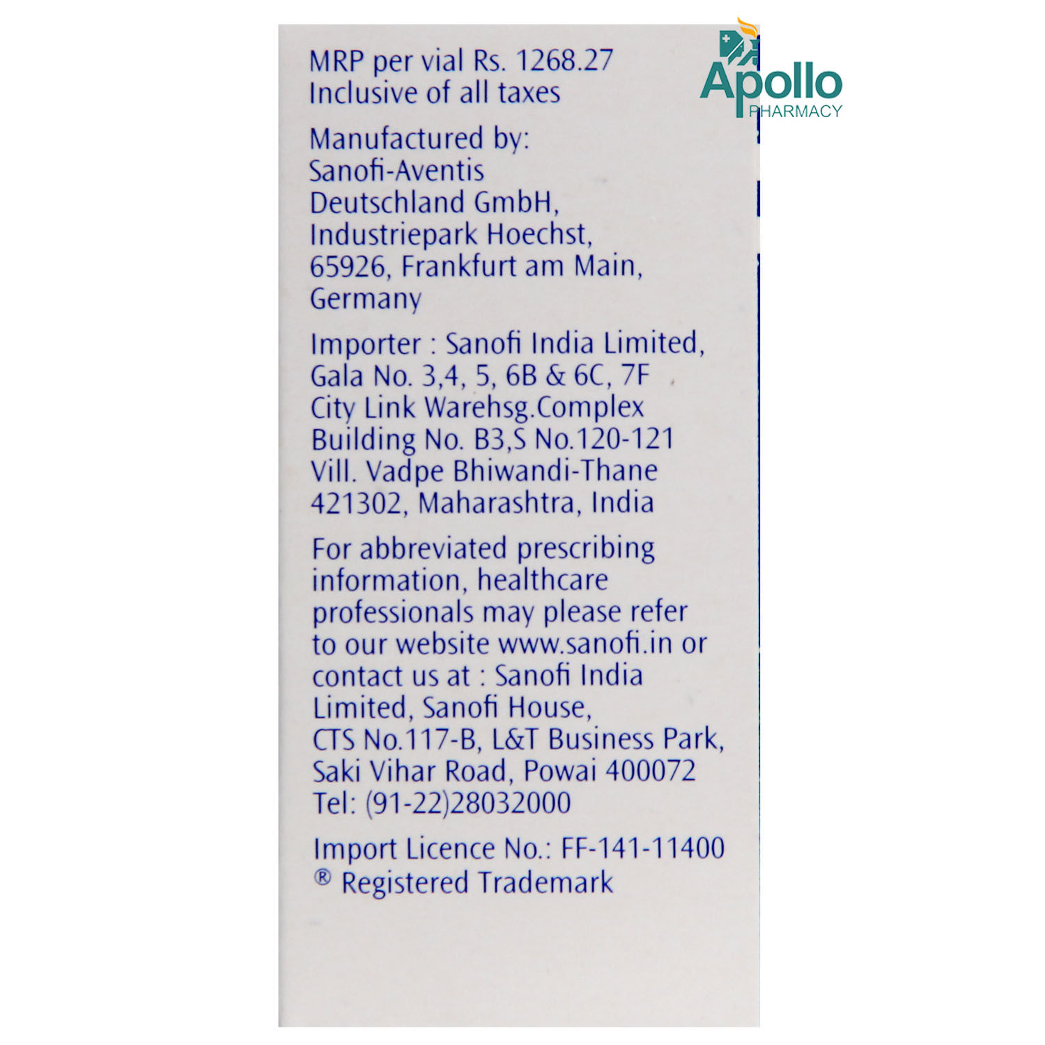 APIDRA 100IU INJECTION 10ML Price, Uses, Side Effects, Composition ...