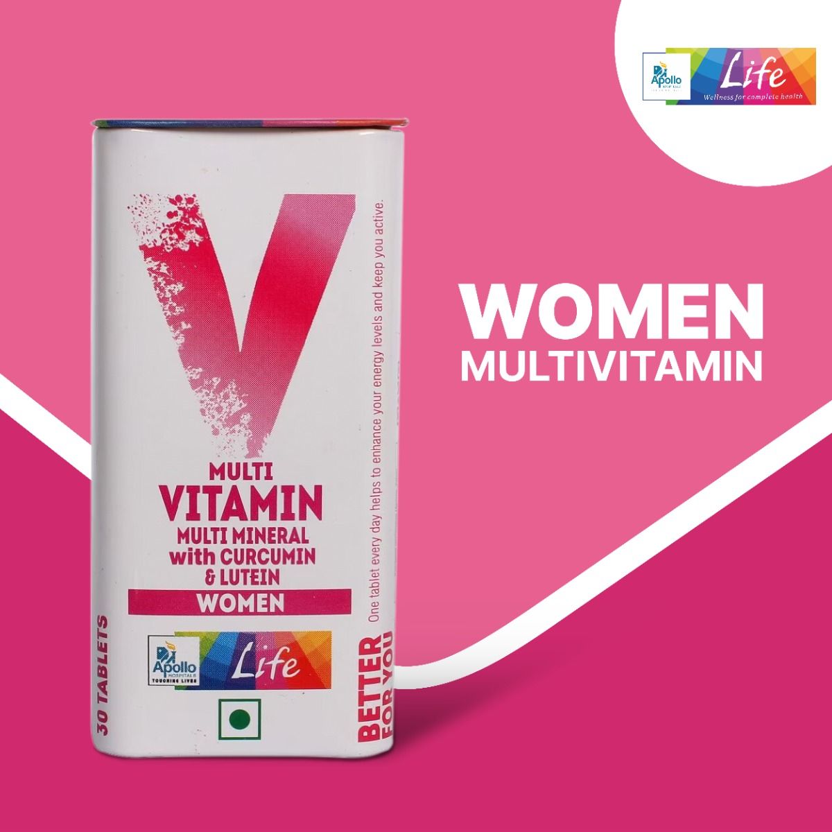 Apollo Life Multivitamin for Women, 30 Tablets Price, Uses, Side ...