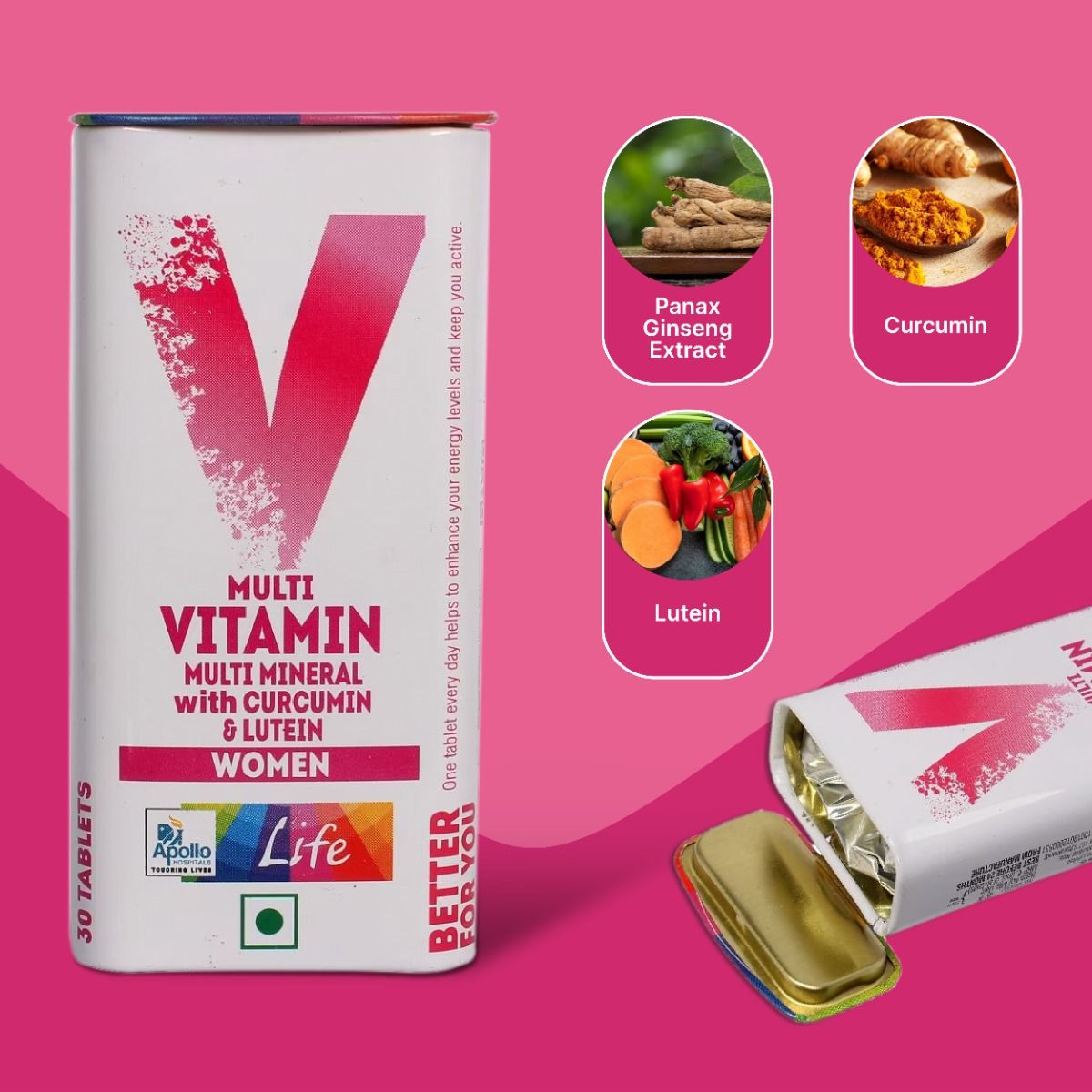 Apollo Life Multivitamin for Women, 30 Tablets Price, Uses, Side ...