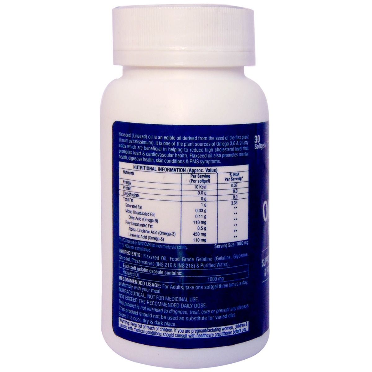 Apollo Life Omega 3-6-9 Flaxseed Oil 1000 mg, 30 Capsules Price, Uses ...