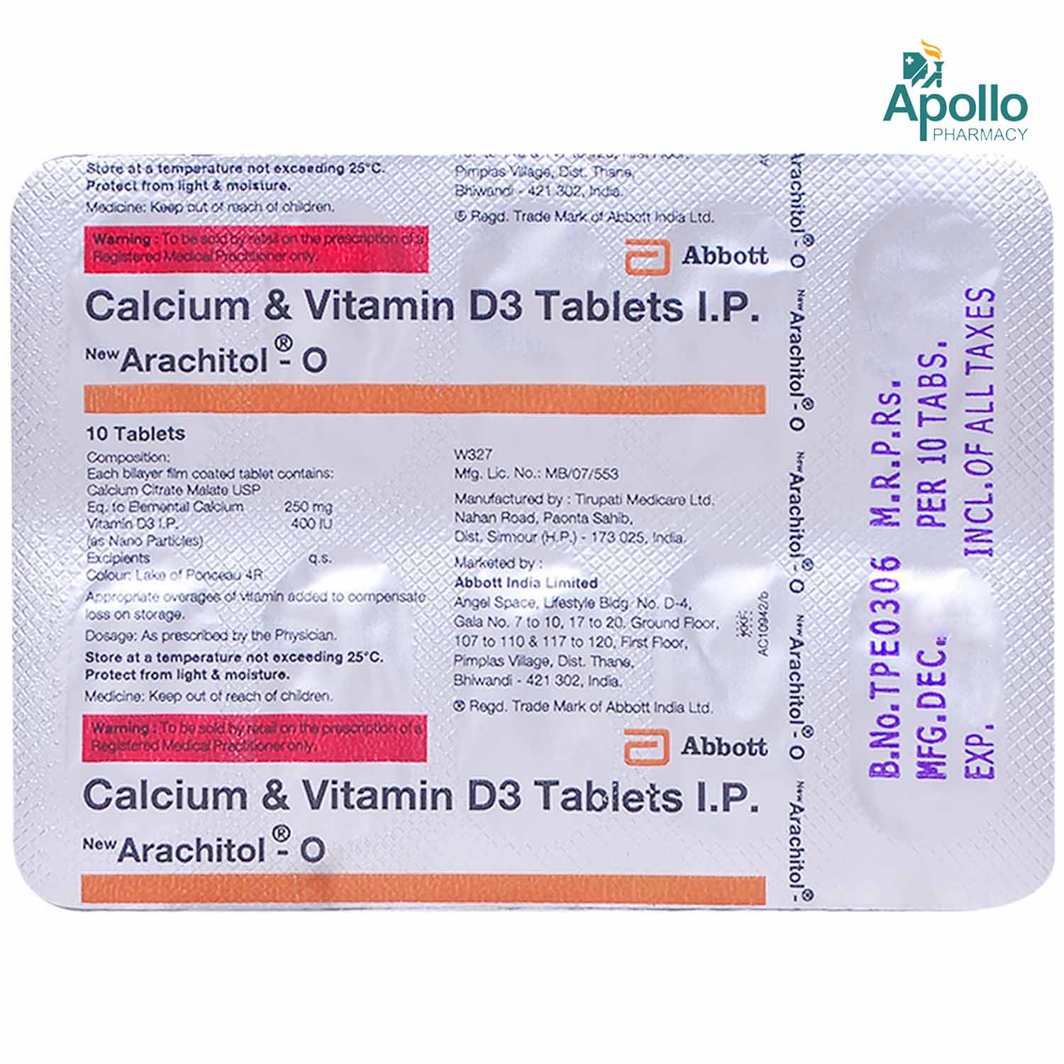 New Arachitol O Tablet 10's Price, Uses, Side Effects, Composition ...