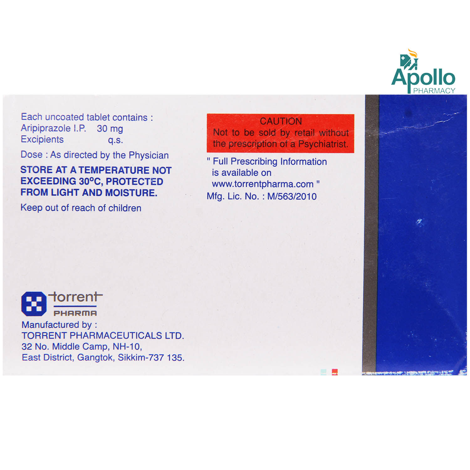 Arip MT 30 Tablet 15's Price, Uses, Side Effects, Composition - Apollo Pharmacy