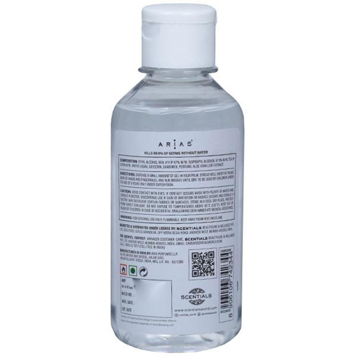 Arias Instant Advanced Soothing Aloe Hand Sanitizer, 250 ml Price, Uses ...