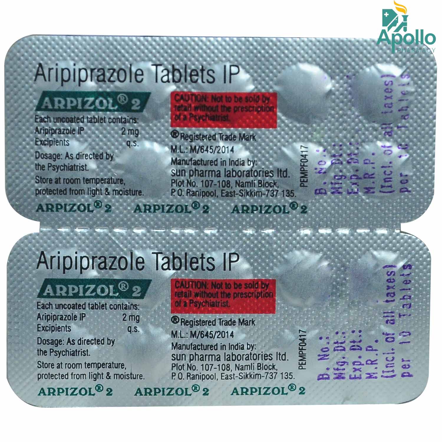 Arpizol 2 Tablet 10's Price, Uses, Side Effects, Composition - Apollo ...