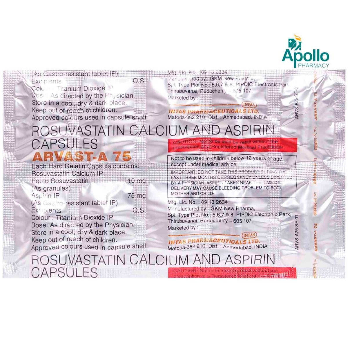 Arvast A 75 Capsule 10's Price, Uses, Side Effects, Composition ...