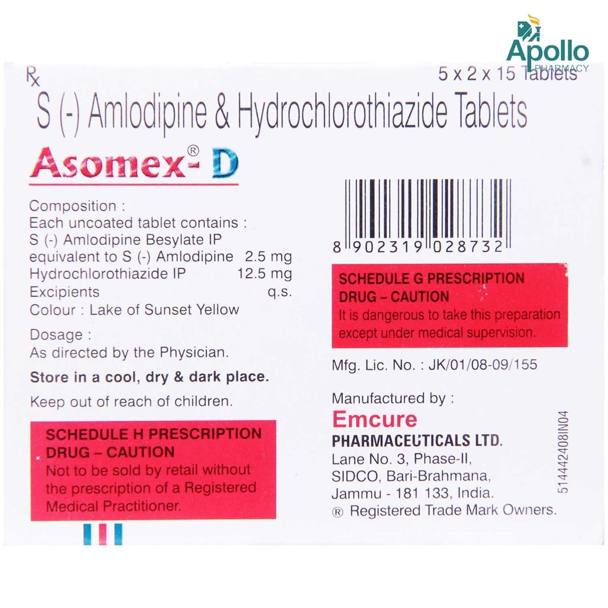 Asomex-D Tablet 15's Price, Uses, Side Effects, Composition - Apollo ...