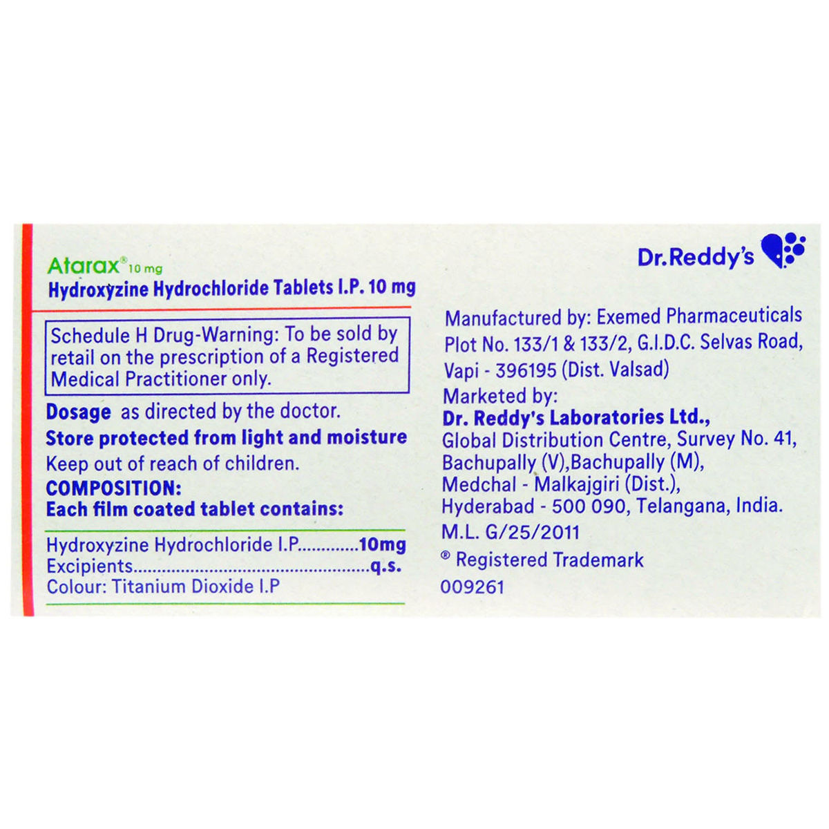 Atarax 10 mg Tablet 15's Price, Uses, Side Effects, Composition ...