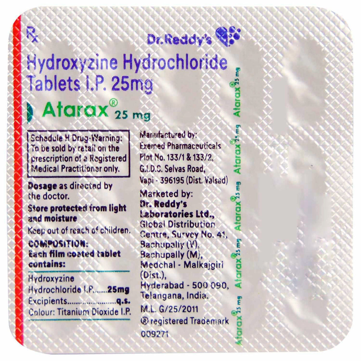Atarax 25 mg Tablet 15's Price, Uses, Side Effects, Composition ...