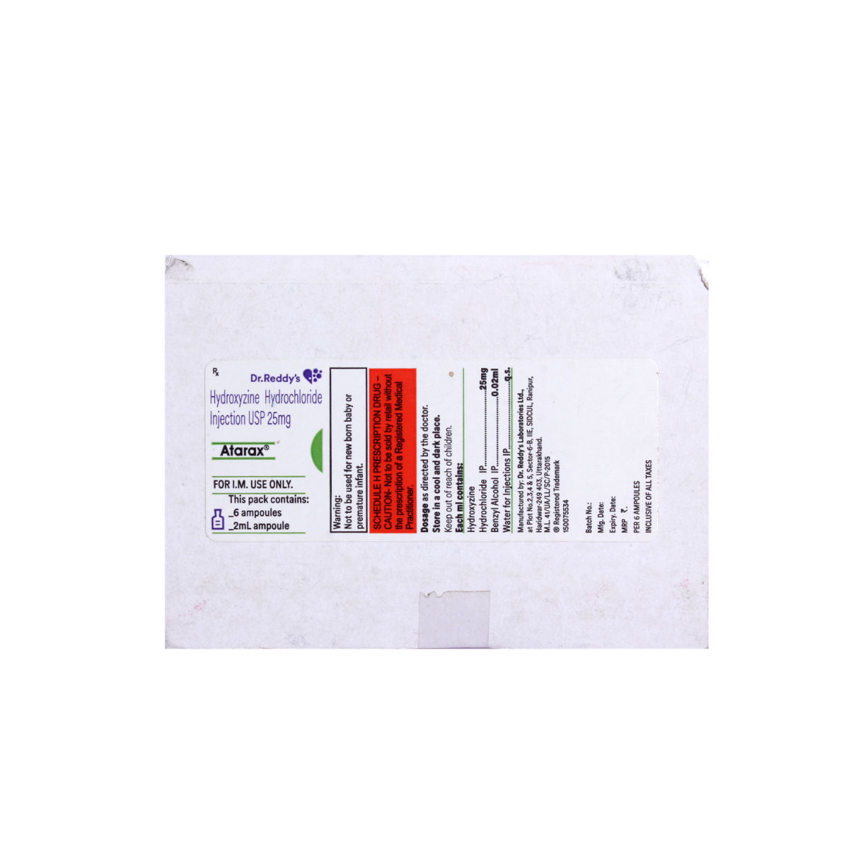 Atarax Injection 2 ml Price, Uses, Side Effects, Composition - Apollo ...